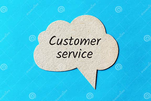 Customer Service Printed on Cardboard Speech Bubble Stock Photo - Image ...