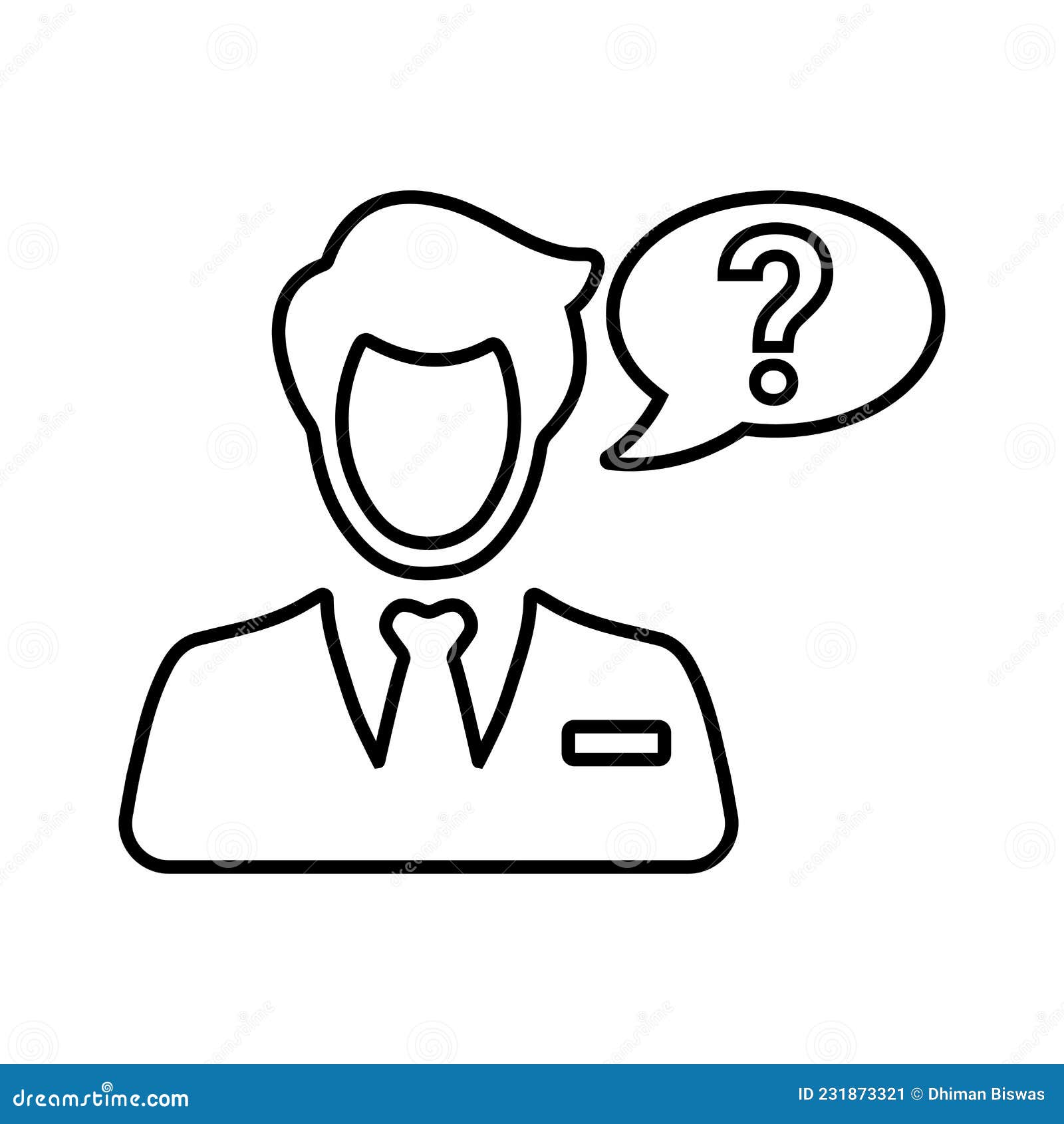 Customer Service, Question Line Icon. Outline Vector Stock Vector ...