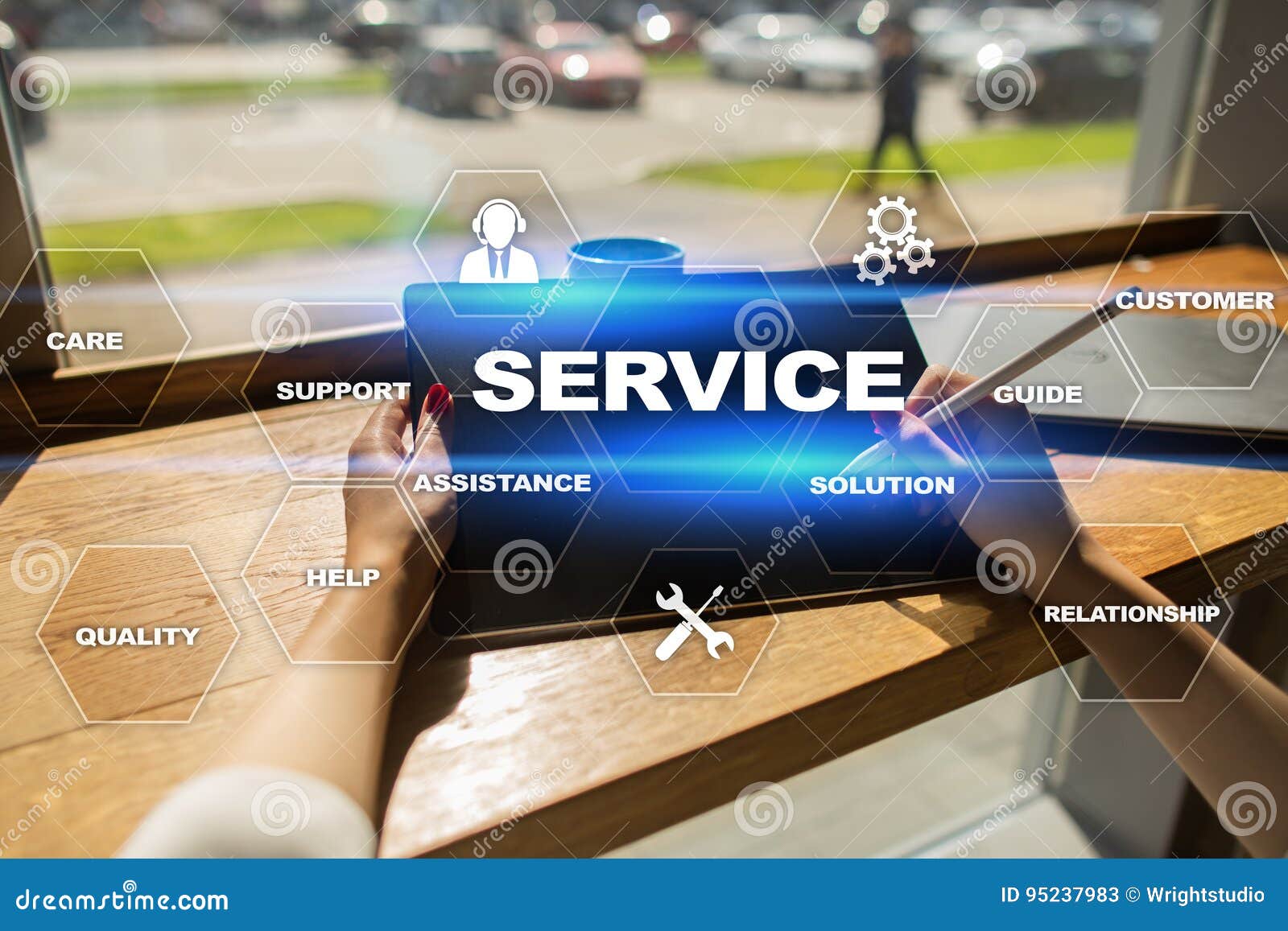 Customer Service and Relationship Concept on Virtual Screen. Stock ...