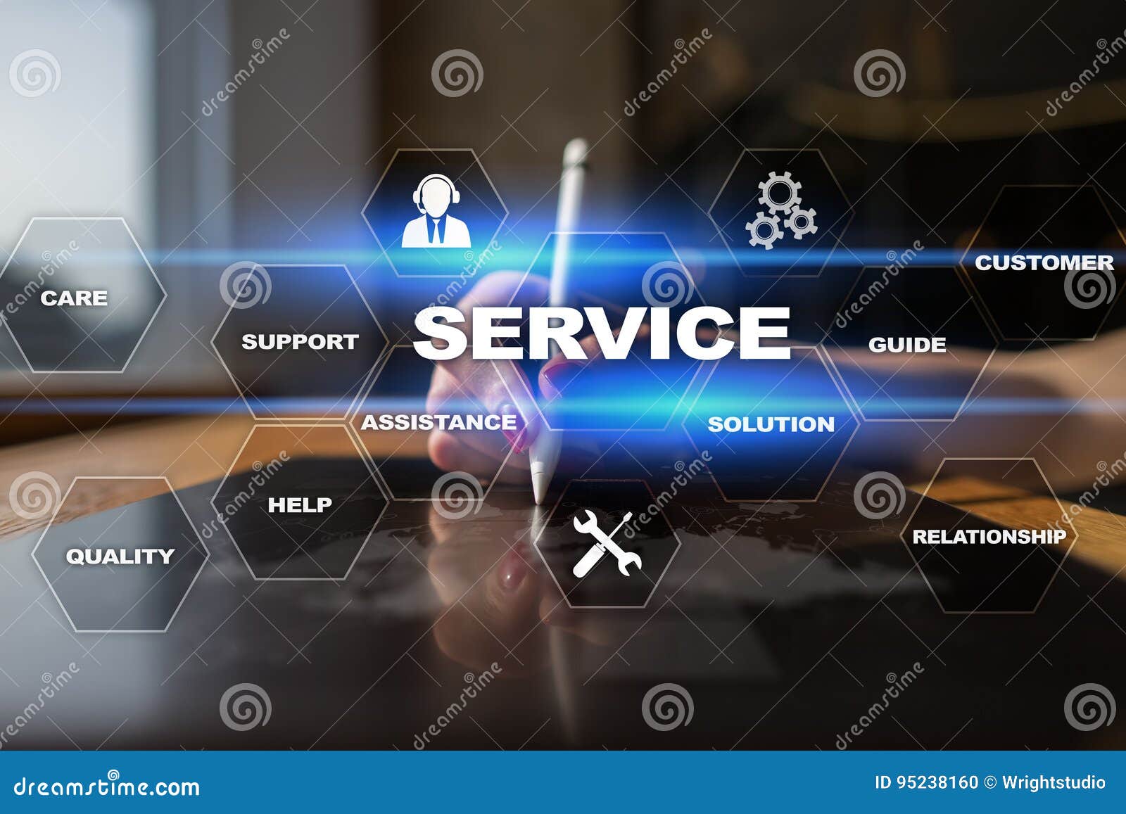 Customer Service and Relationship Concept on Virtual Screen. Stock ...
