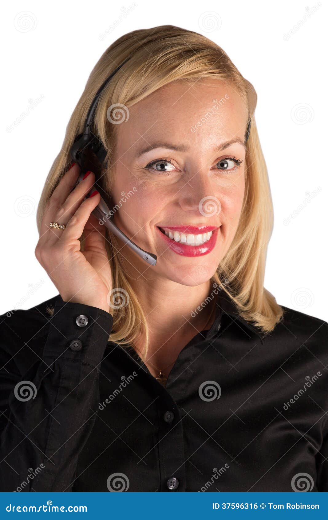 Customer Service Rep Smiling on the Phone Stock Photo - Image of ...