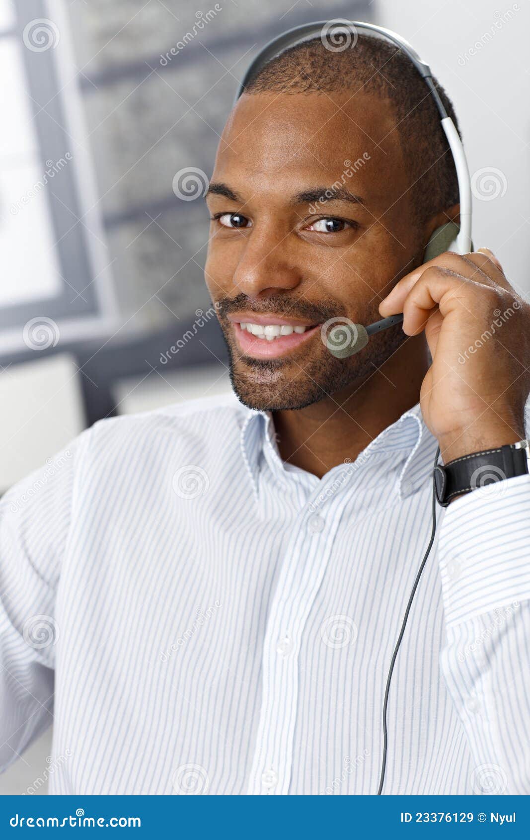 Customer Service Representative Stock Image - Image of black, handsome ...