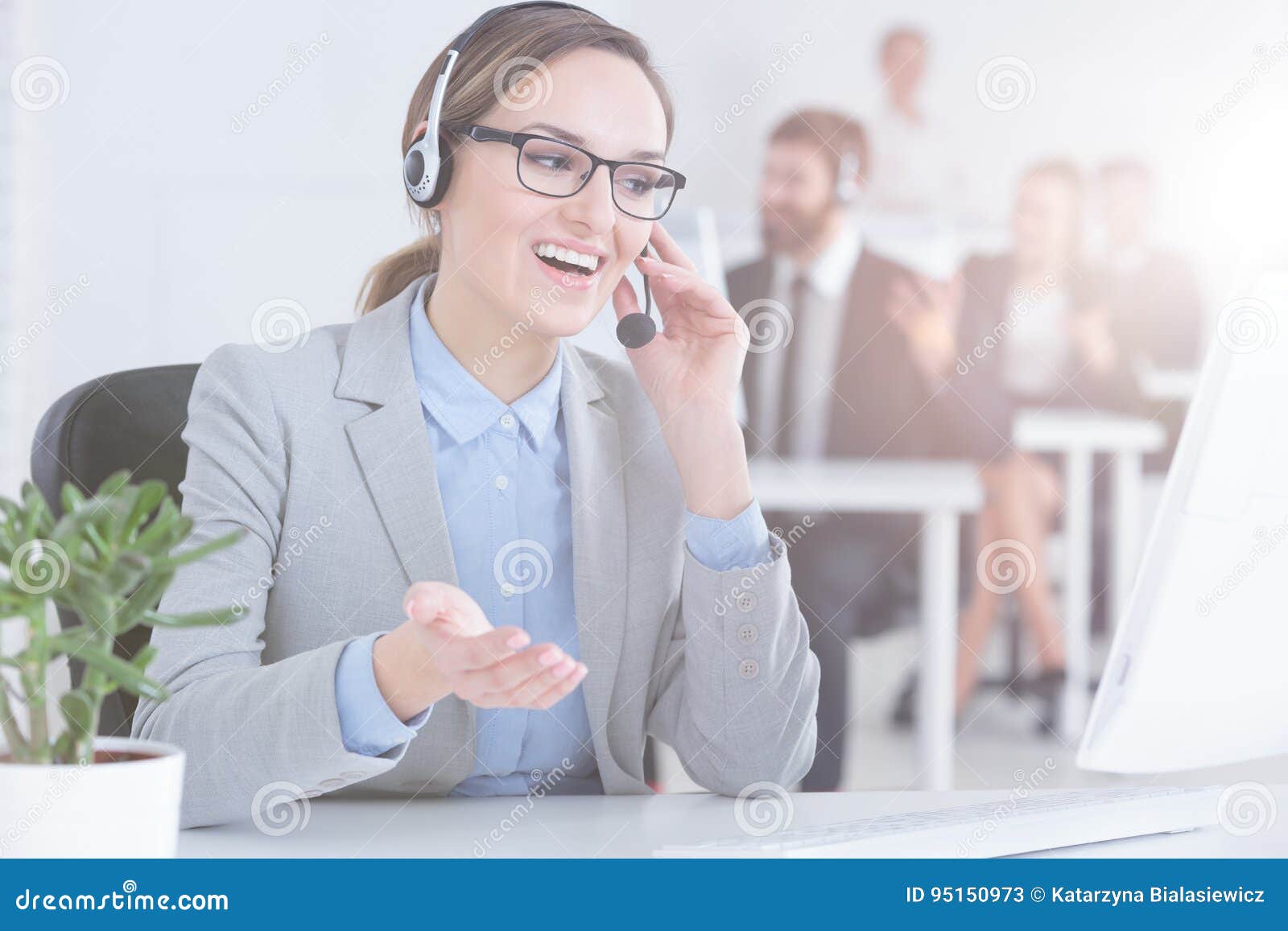 Customer Service Representative in Call Center Stock Image - Image of ...
