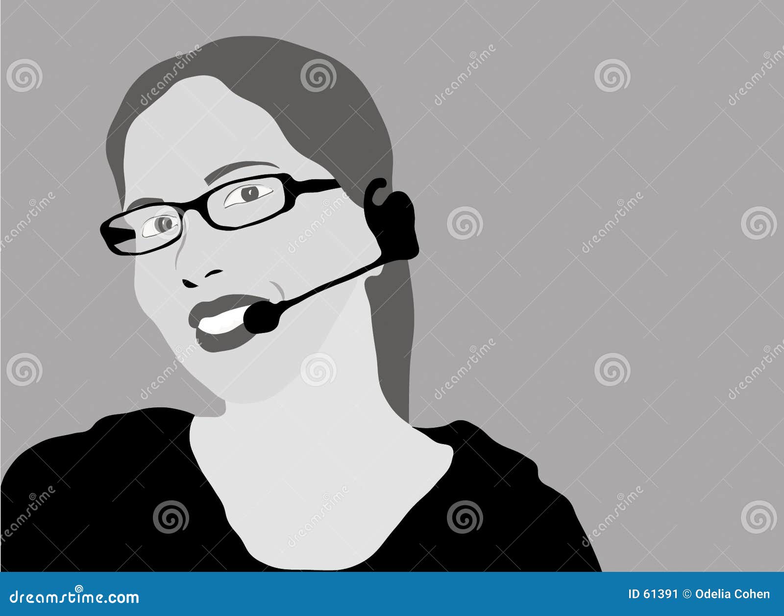 Customer Service Representative - Grayscale Stock Illustration ...