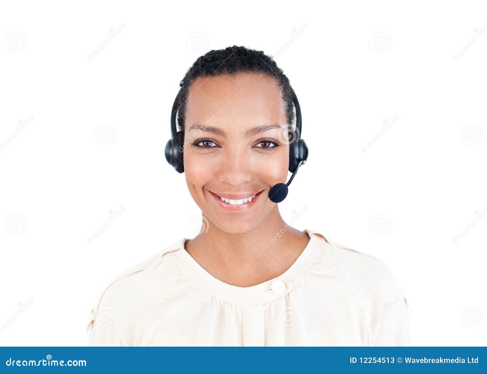Customer Service Representative with Headset on Stock Image - Image of ...