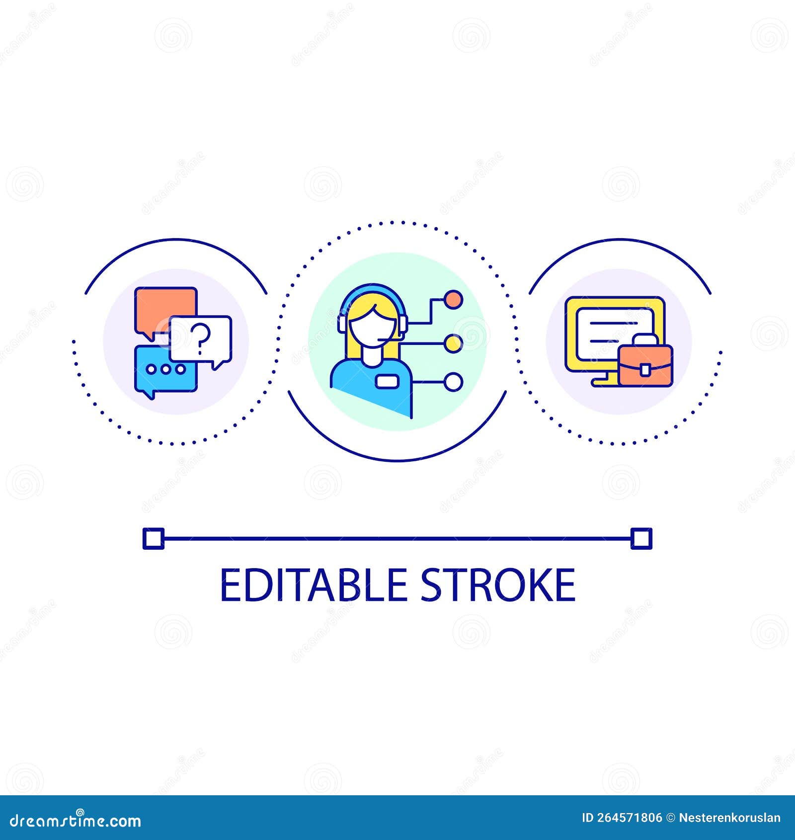 Customer Service Representative Loop Concept Icon Stock Vector ...