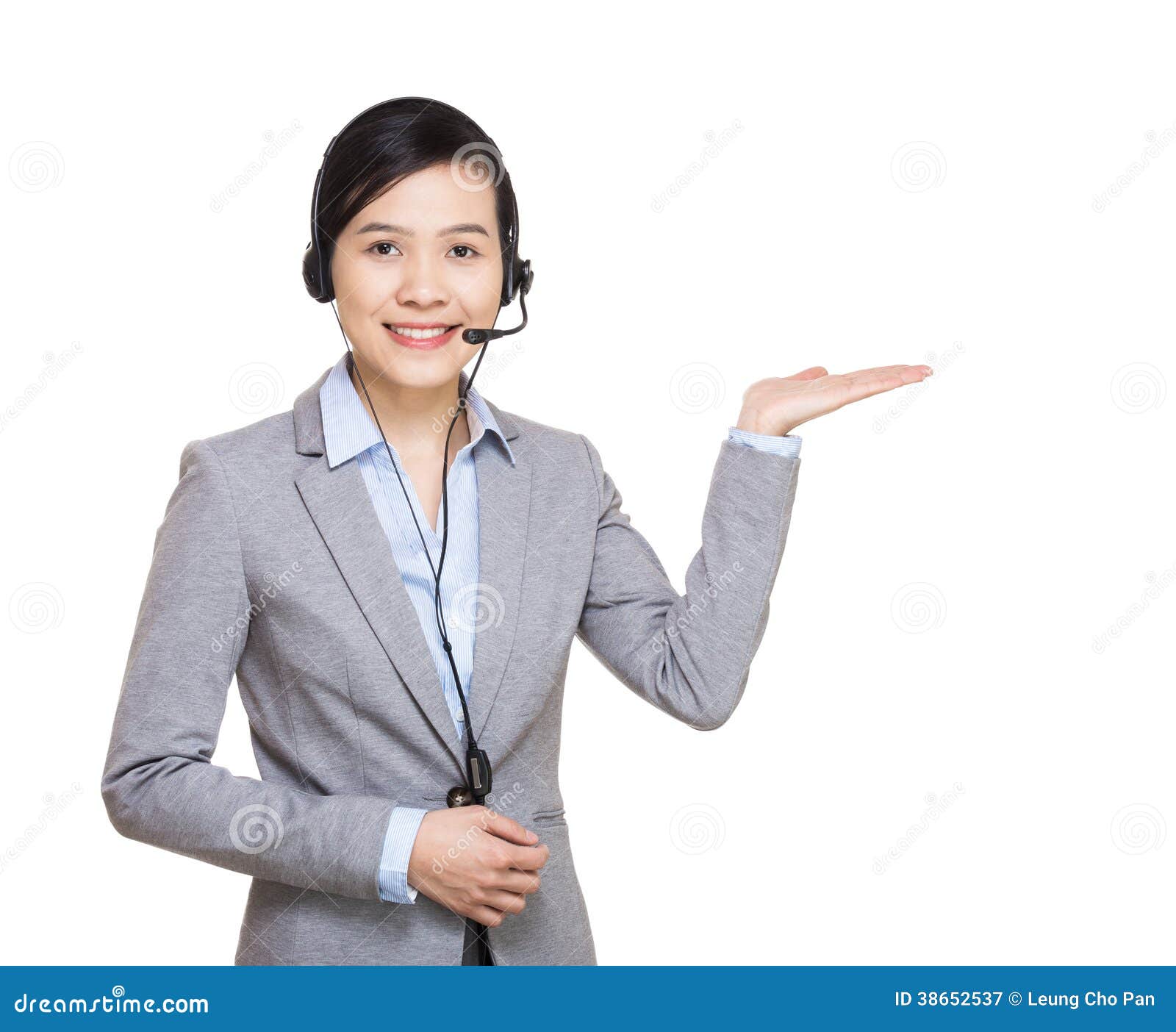 Customer Service Representative Present Something Stock Image - Image ...
