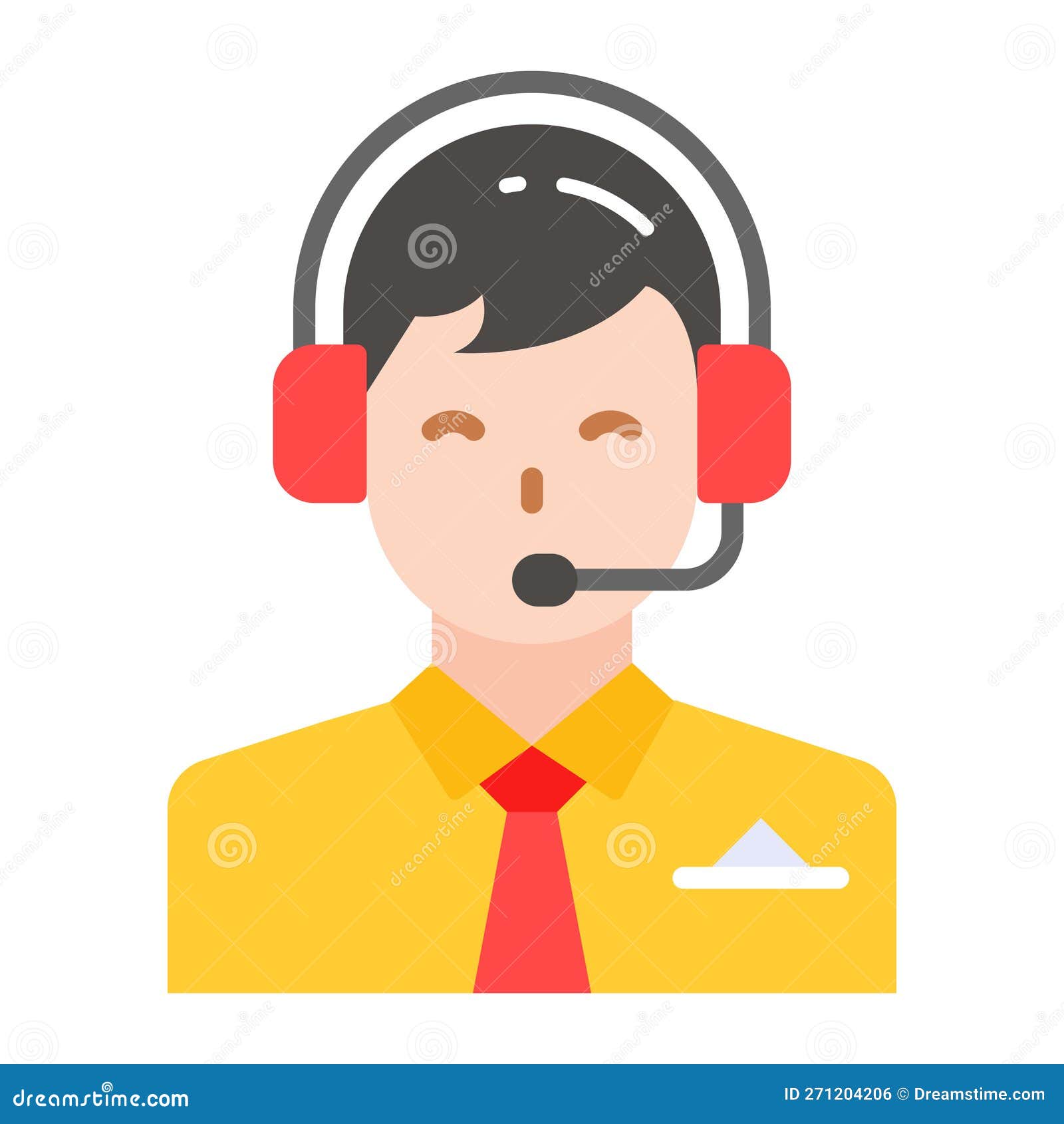 Customer Service and Customer Representative Vector Icon in Editable ...