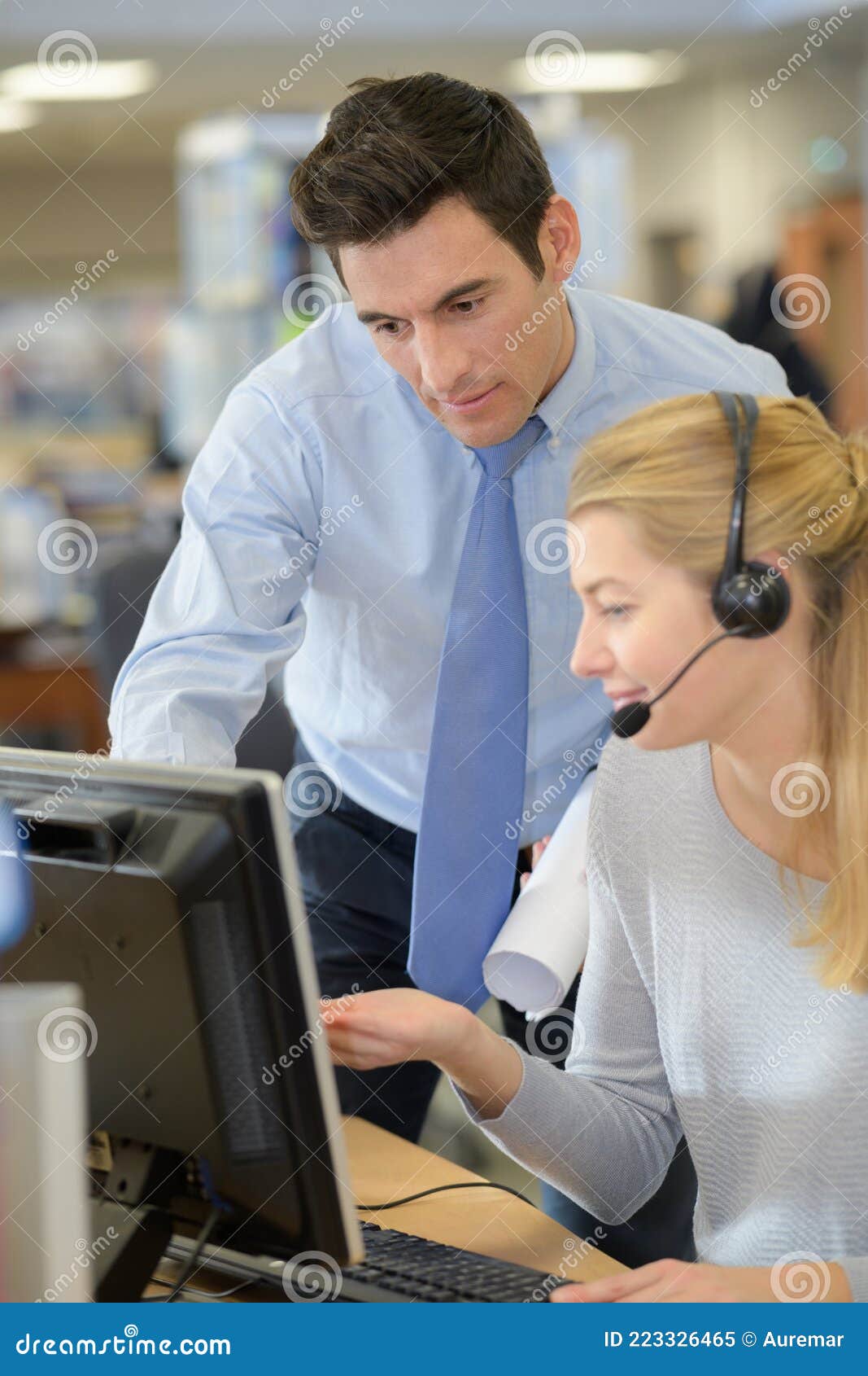 Customer Service Representative Worker Stock Image - Image of modern ...