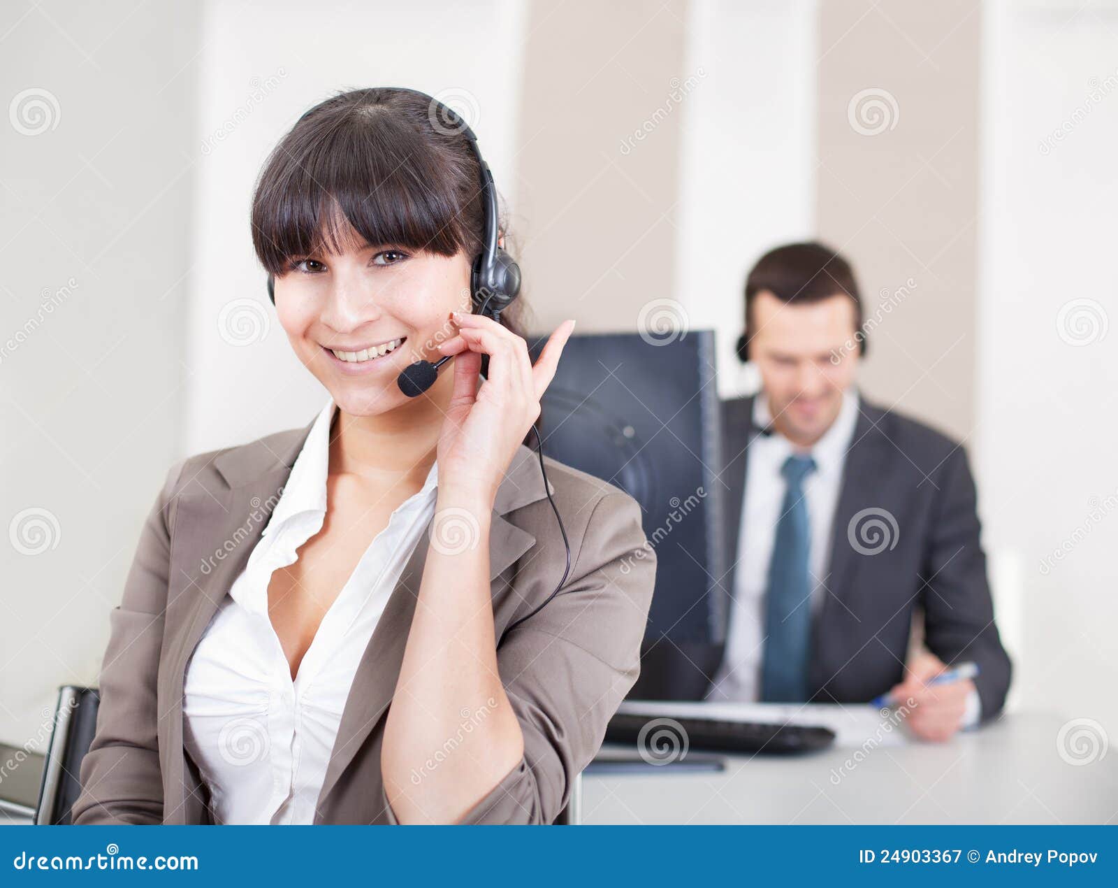 Customer Service Representatives Stock Image - Image of beautiful, desk ...