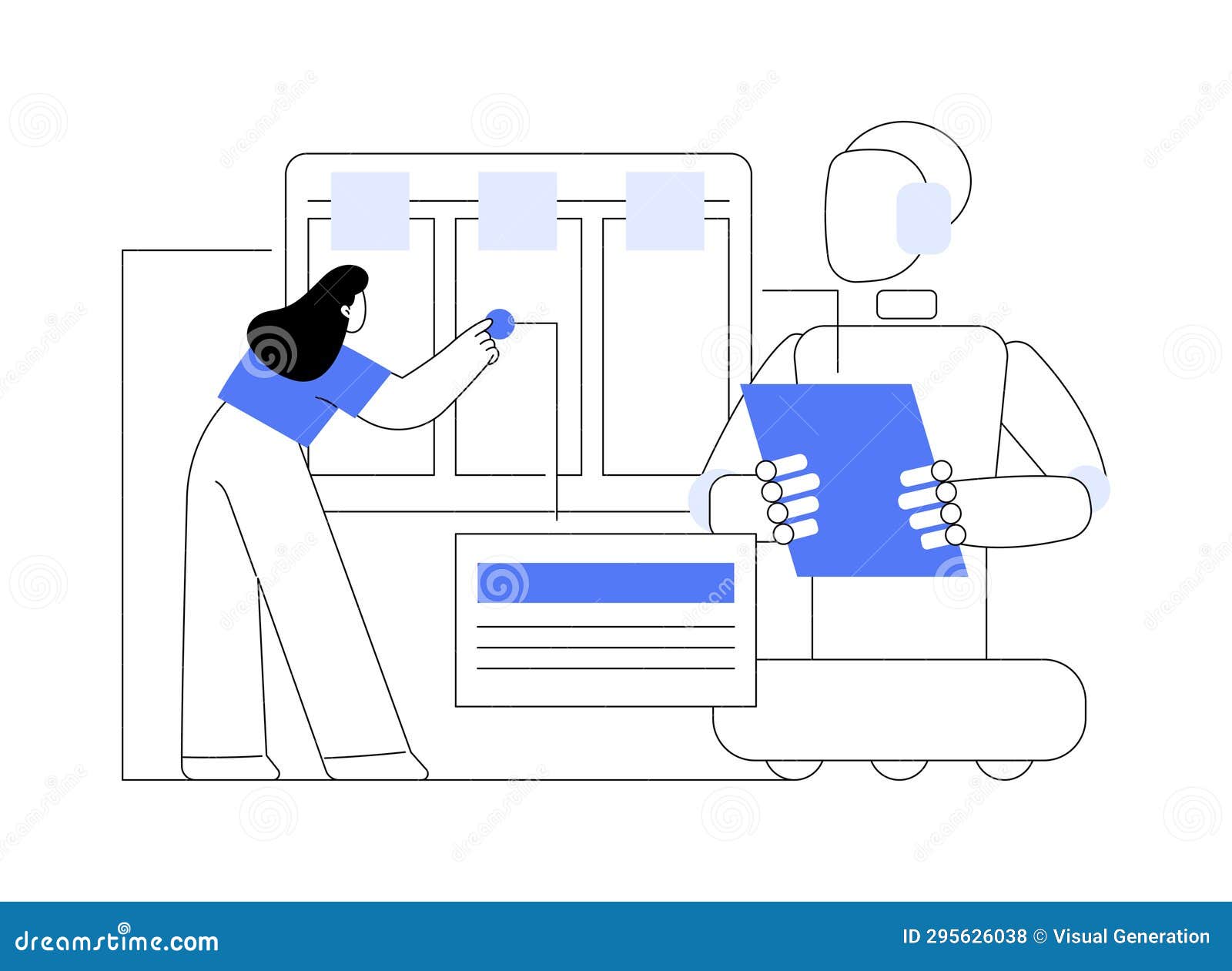 Customer Service Robots Isolated Cartoon Vector Illustrations. Stock ...