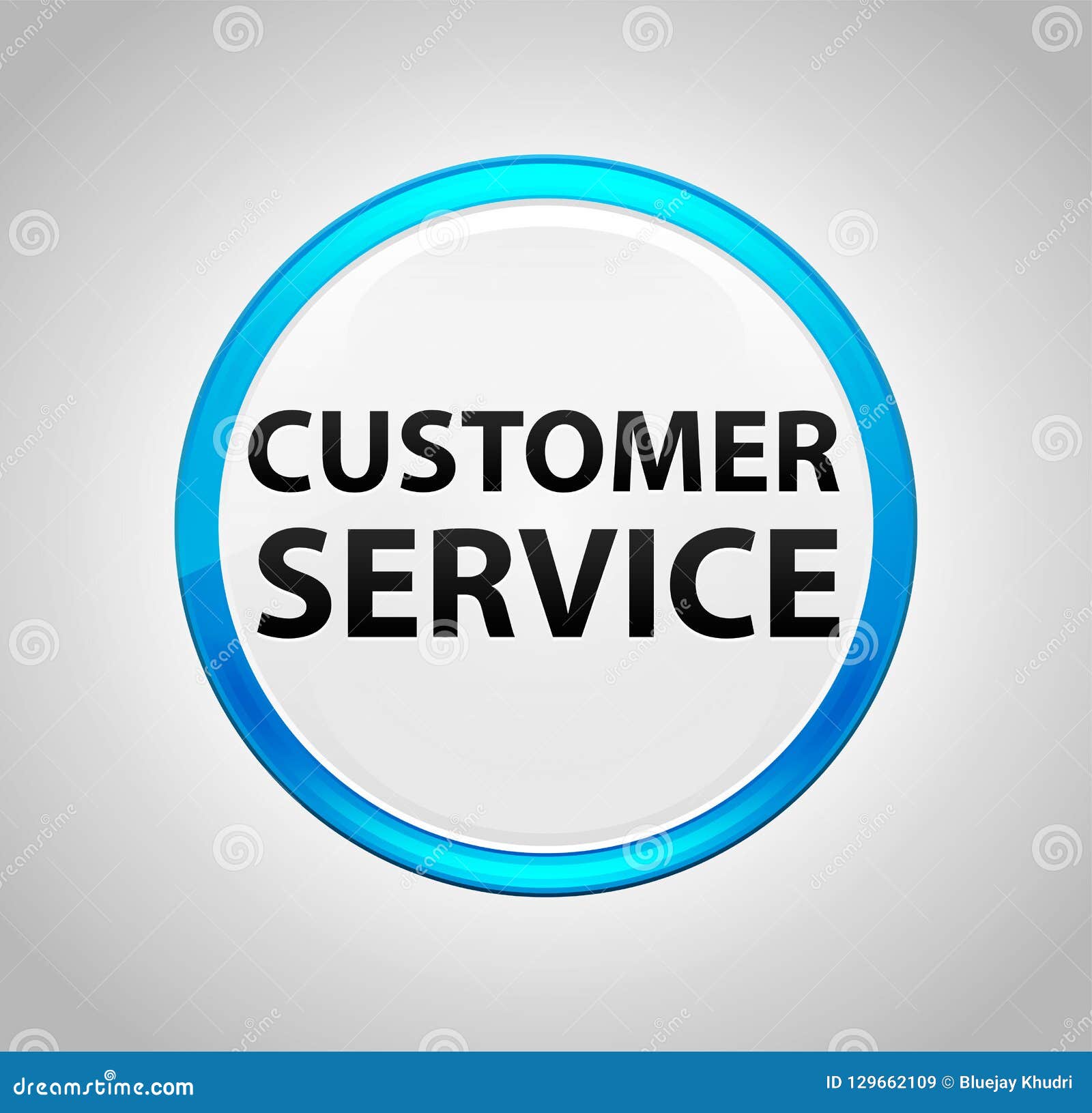 Customer Service Round Blue Push Button Stock Illustration ...
