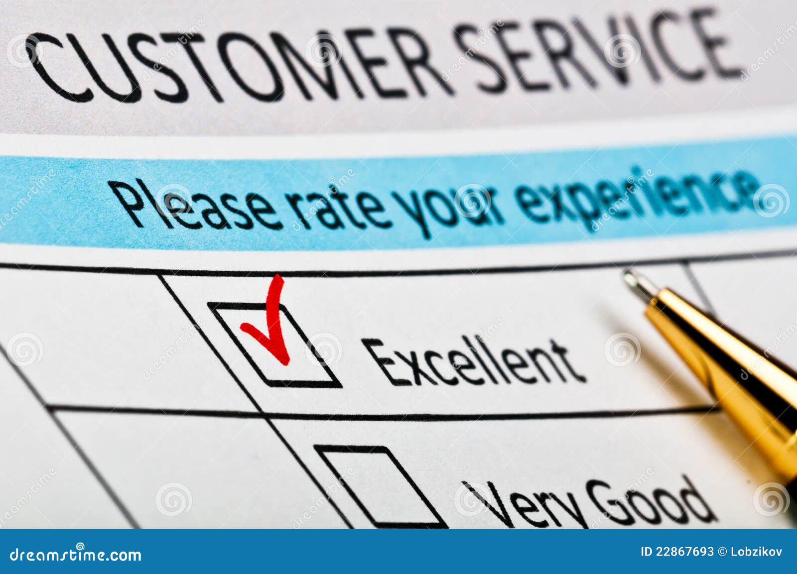 Customer Service Satisfaction Survey Form. Stock Image - Image of ...
