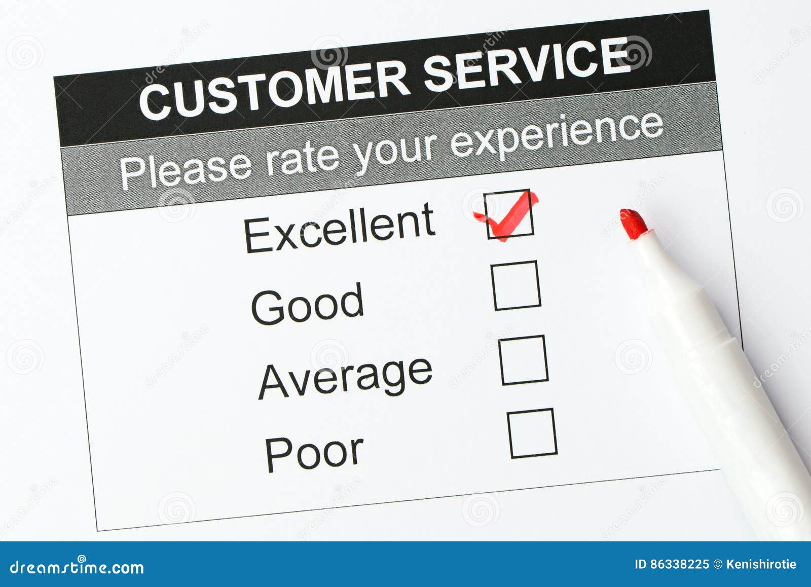 Customer Service Satisfaction Survey Form Stock Image - Image of ...