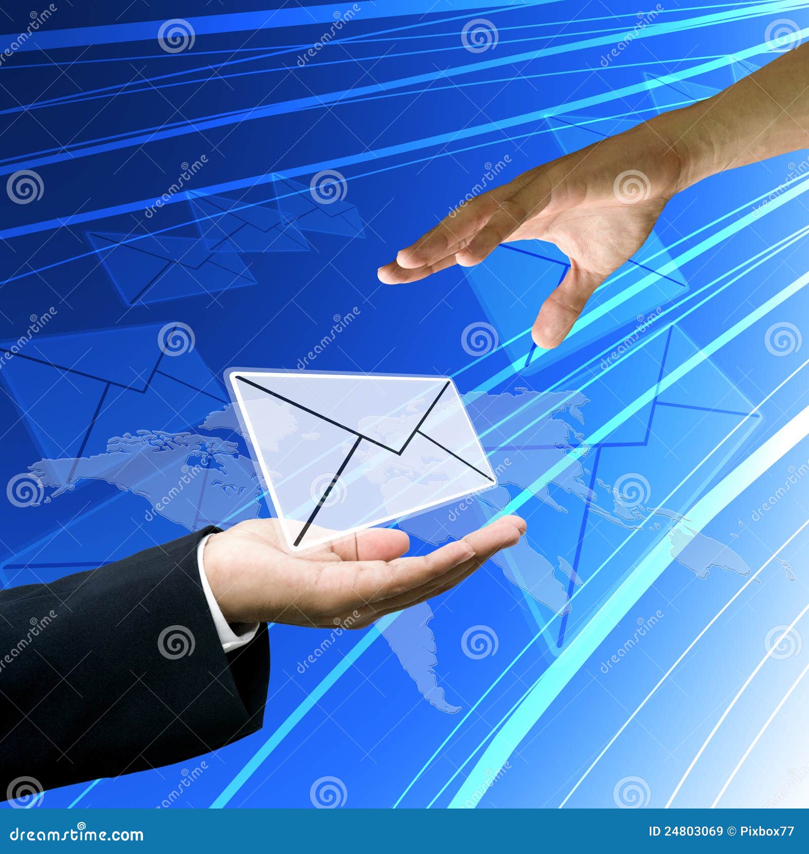 Customer Service Send Mail To Customer Stock Image - Image of blue ...