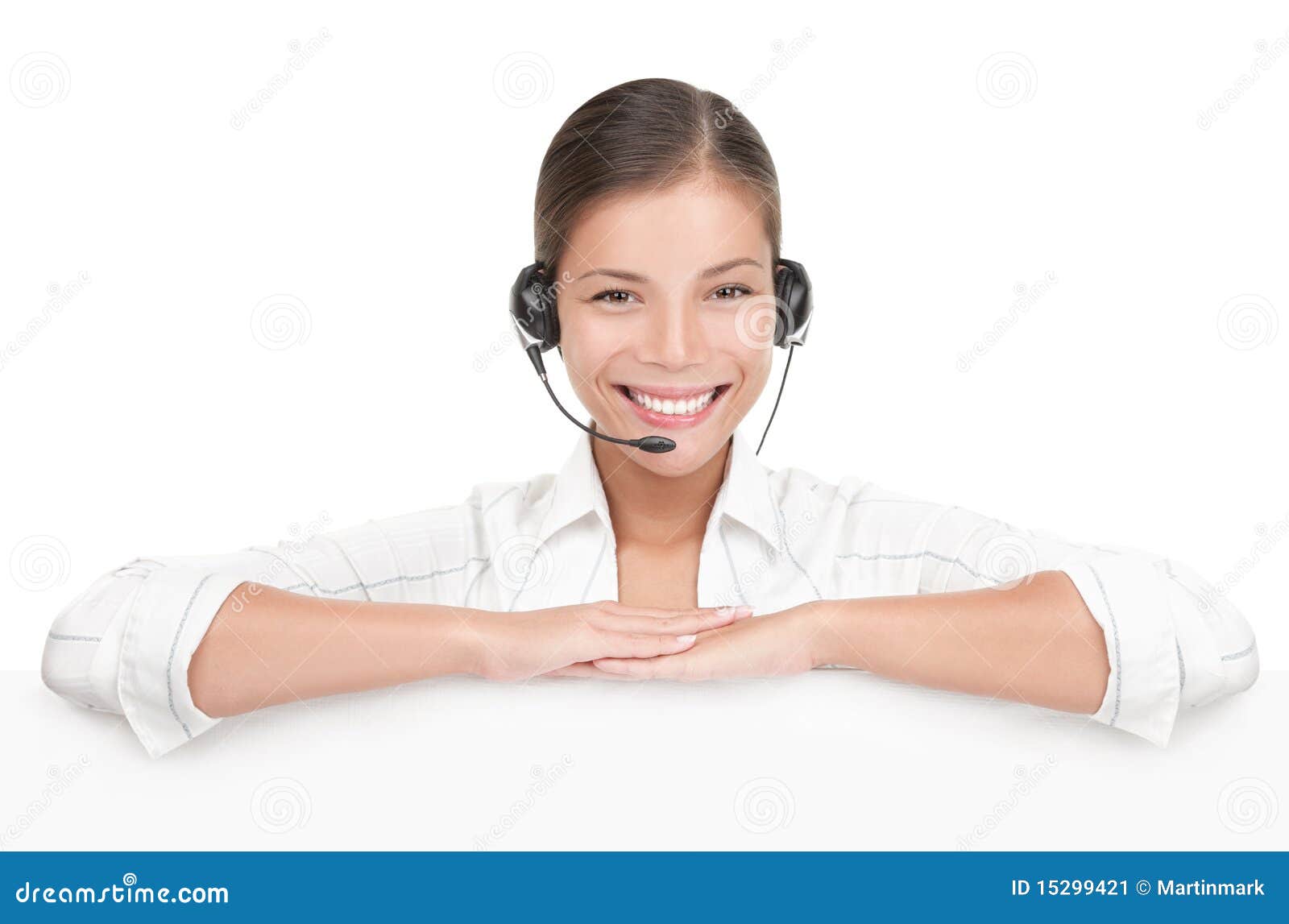 Customer Service Sign Woman with Headset Stock Image - Image of asian ...