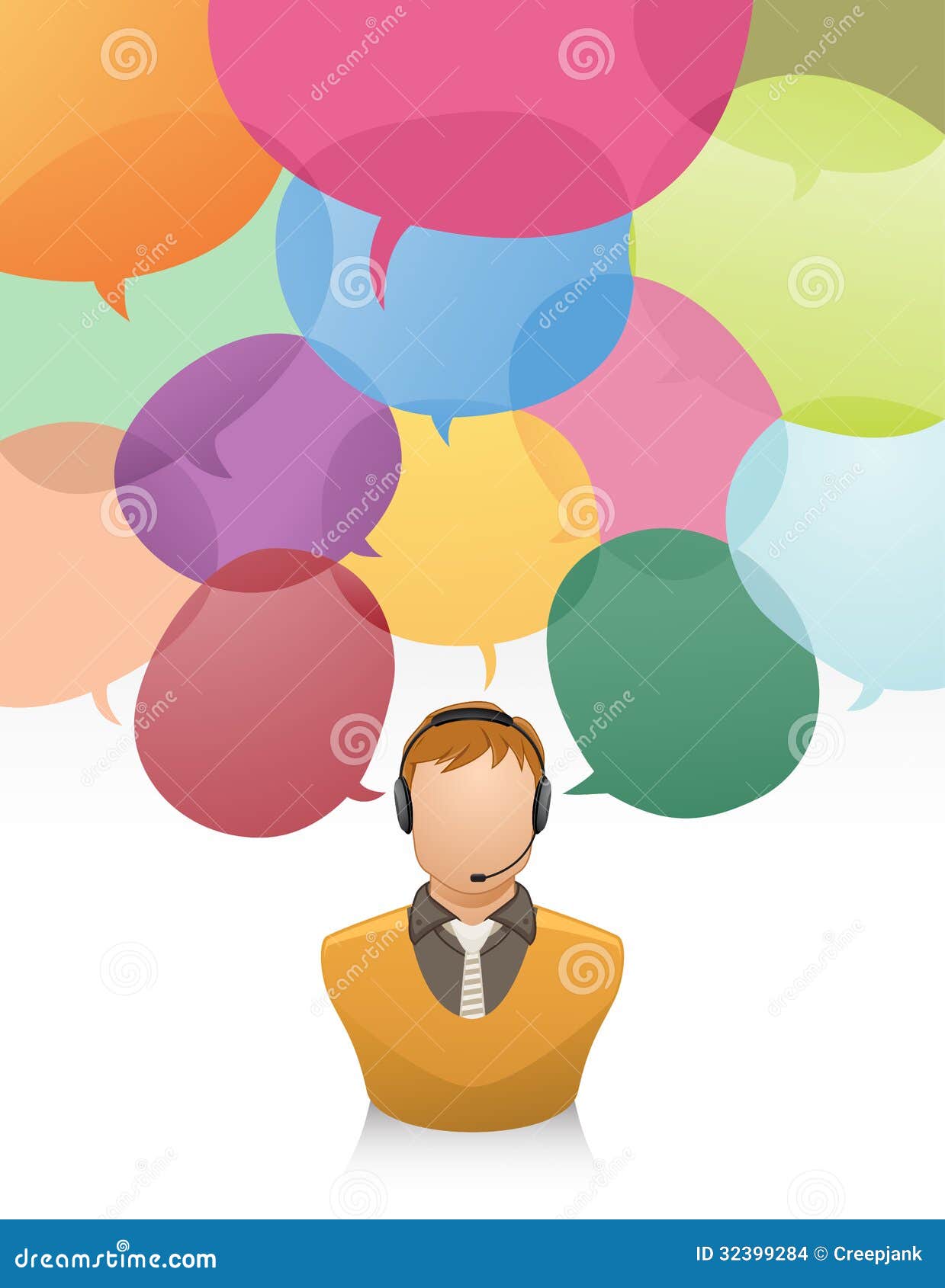 Customer Service with Speech Bubble Stock Illustration - Illustration ...
