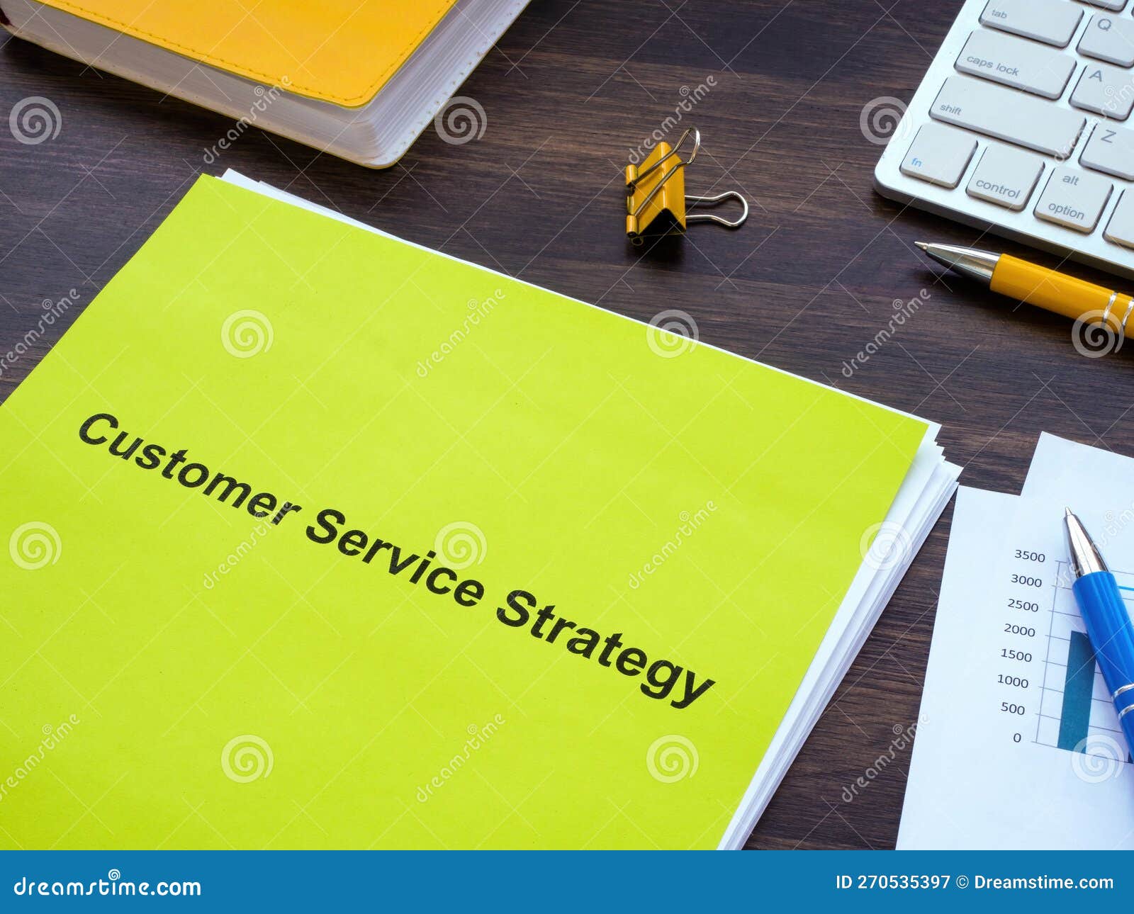 Customer Service Strategy on the Office Desk. Stock Image - Image of ...