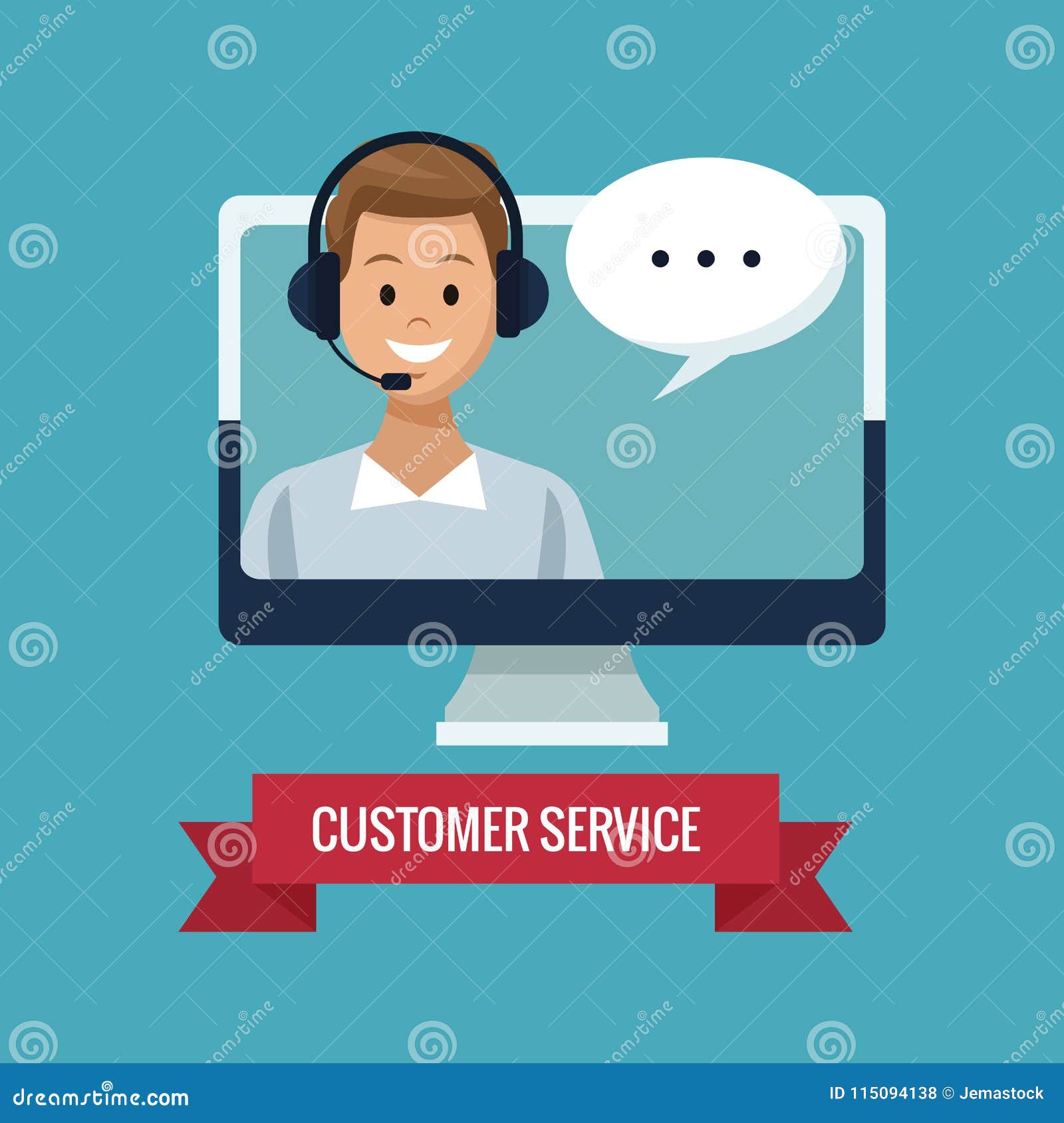 Customer Service and Support Stock Vector - Illustration of girl ...