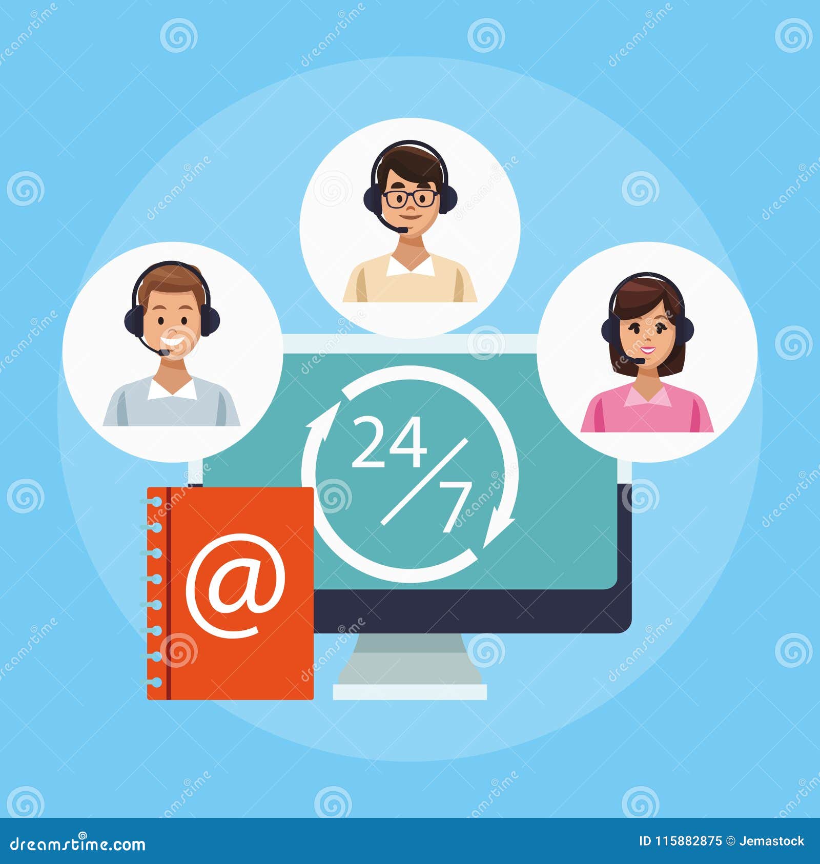 Customer Service and Support Stock Vector - Illustration of cartoons ...