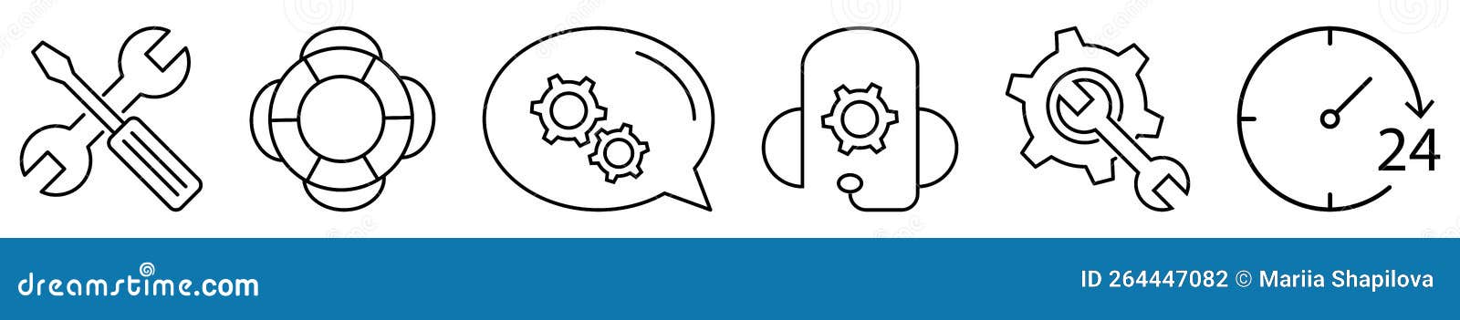Customer Service and Support Icon Set Stock Vector - Illustration of ...