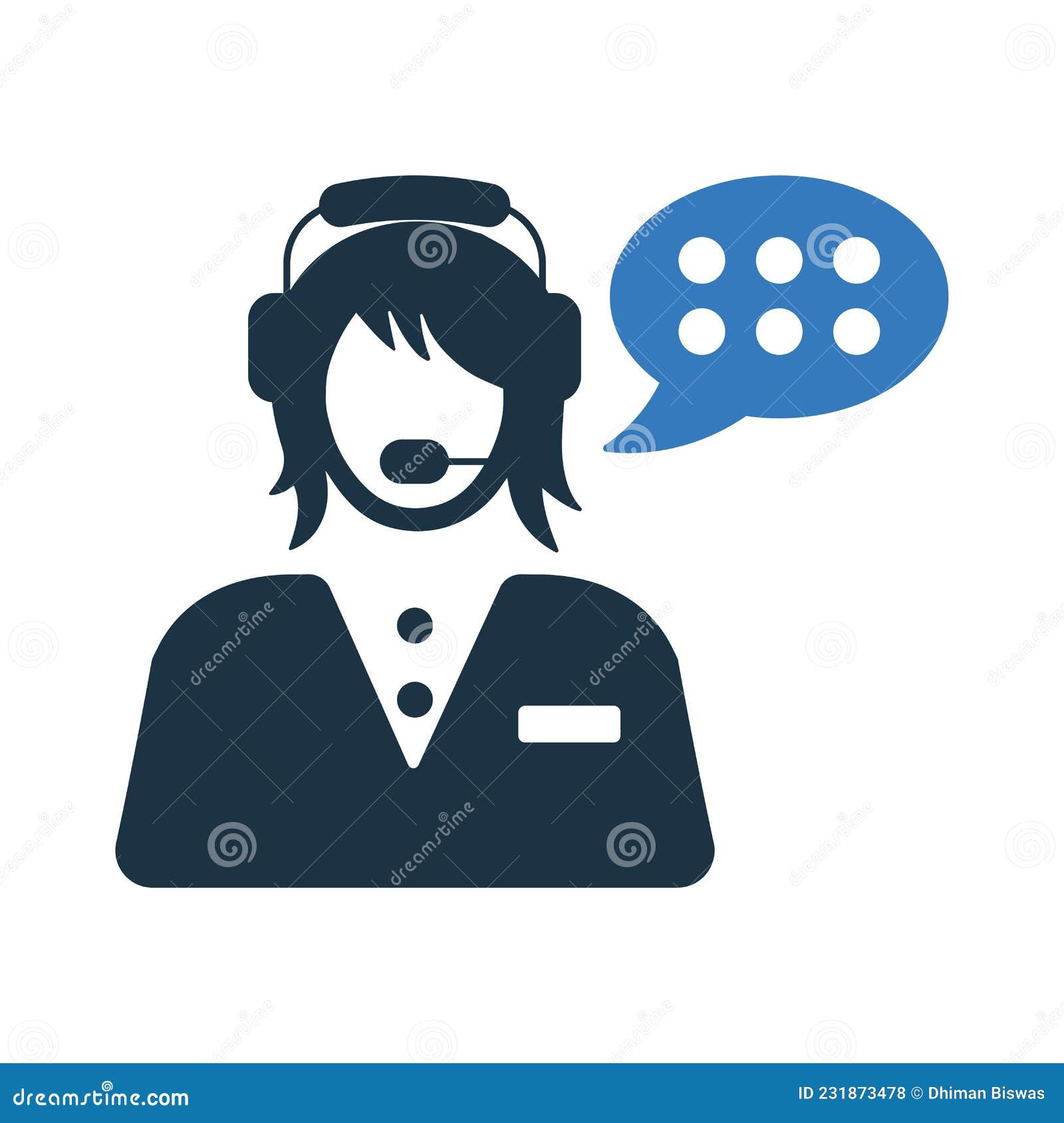 Customer, Service, Support Icon. Simple Editable Vector Design Isolated ...