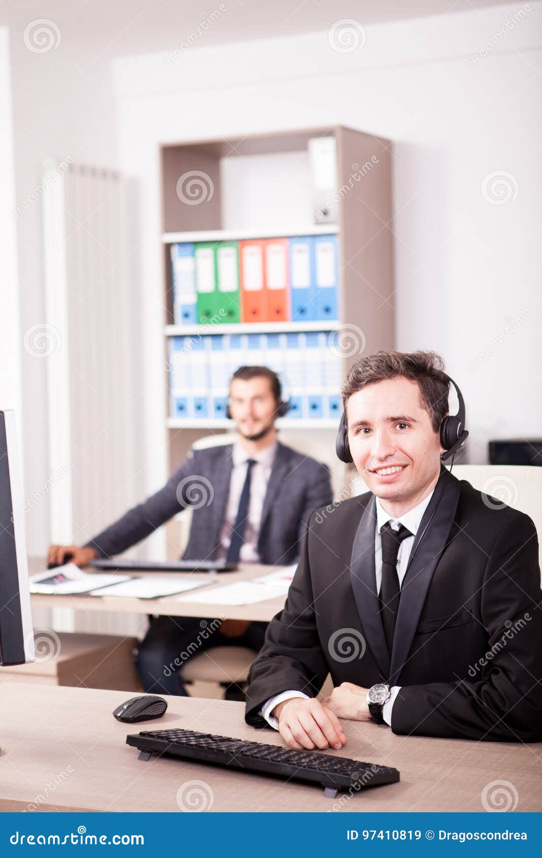 Customer Service Support Working in the Office Stock Image - Image of ...