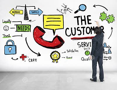The Customer Service Target Market Support Assistance Concept Stock ...