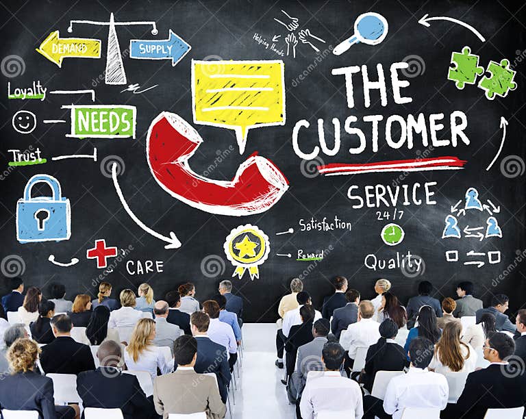 The Customer Service Target Market Support Assistance Concept Stock ...