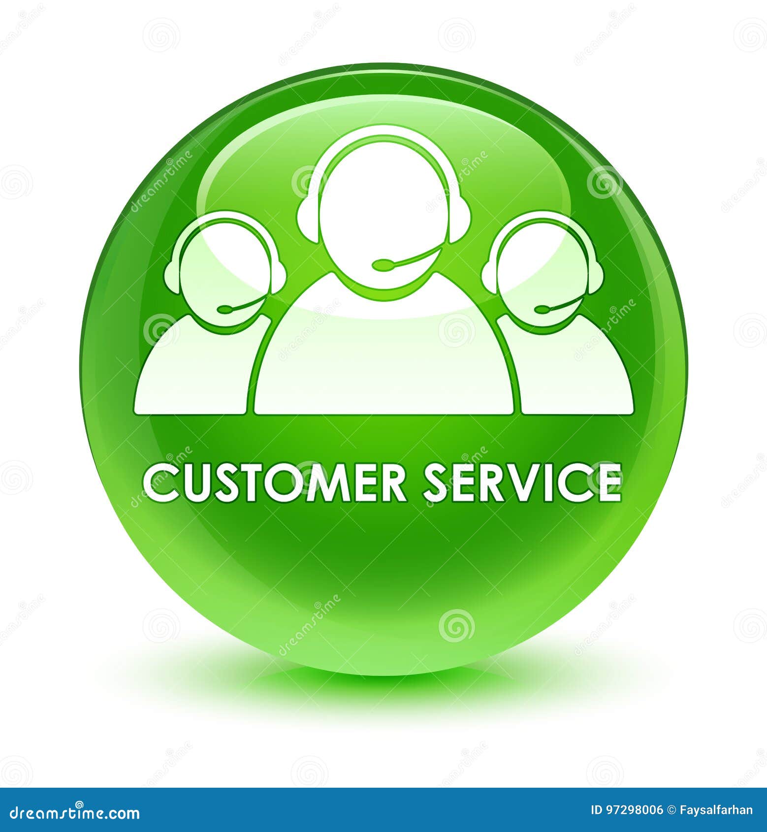 Customer Service (team Icon) Glassy Green Round Button Stock ...