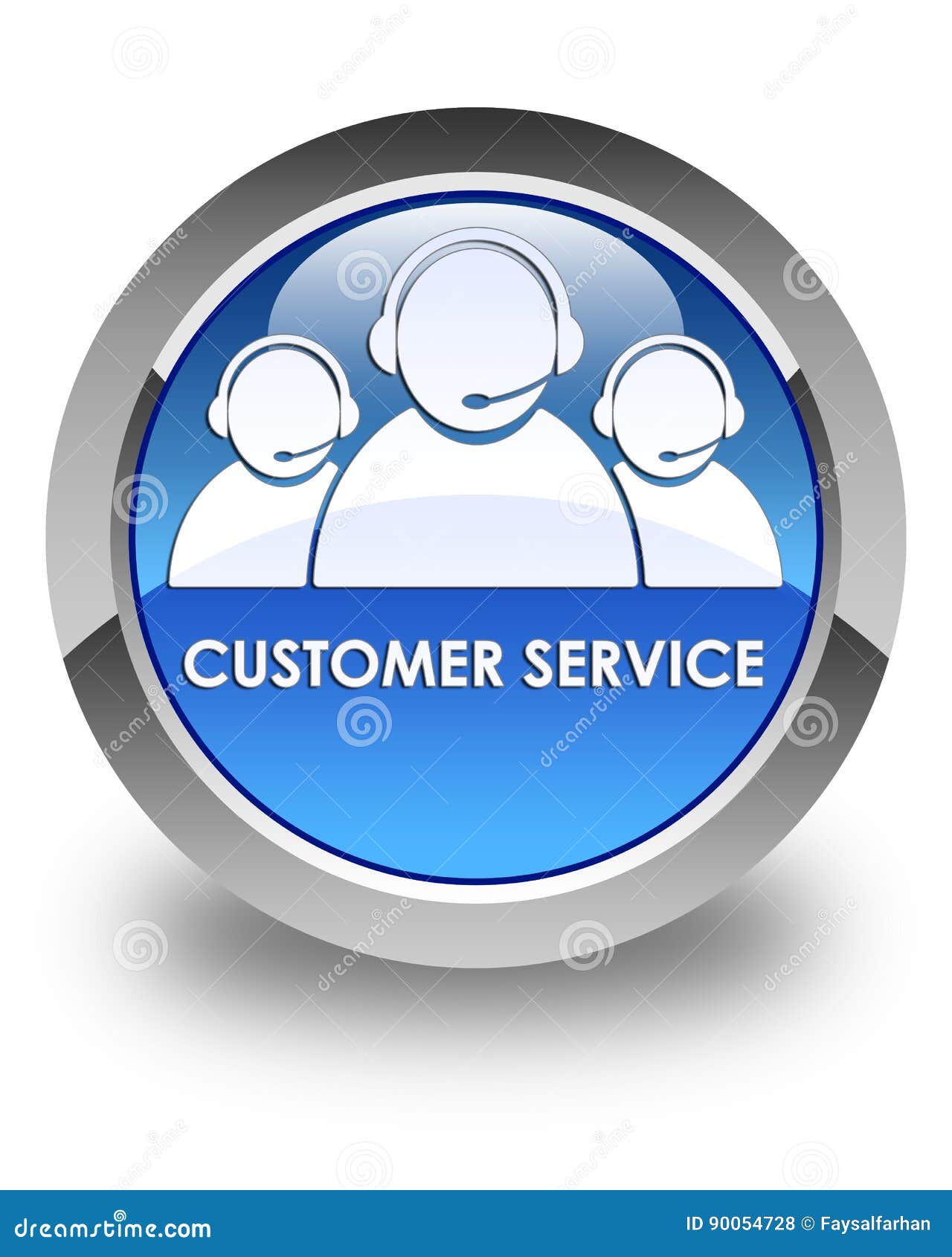 Customer Service (team Icon) Glossy Blue Round Button Stock ...