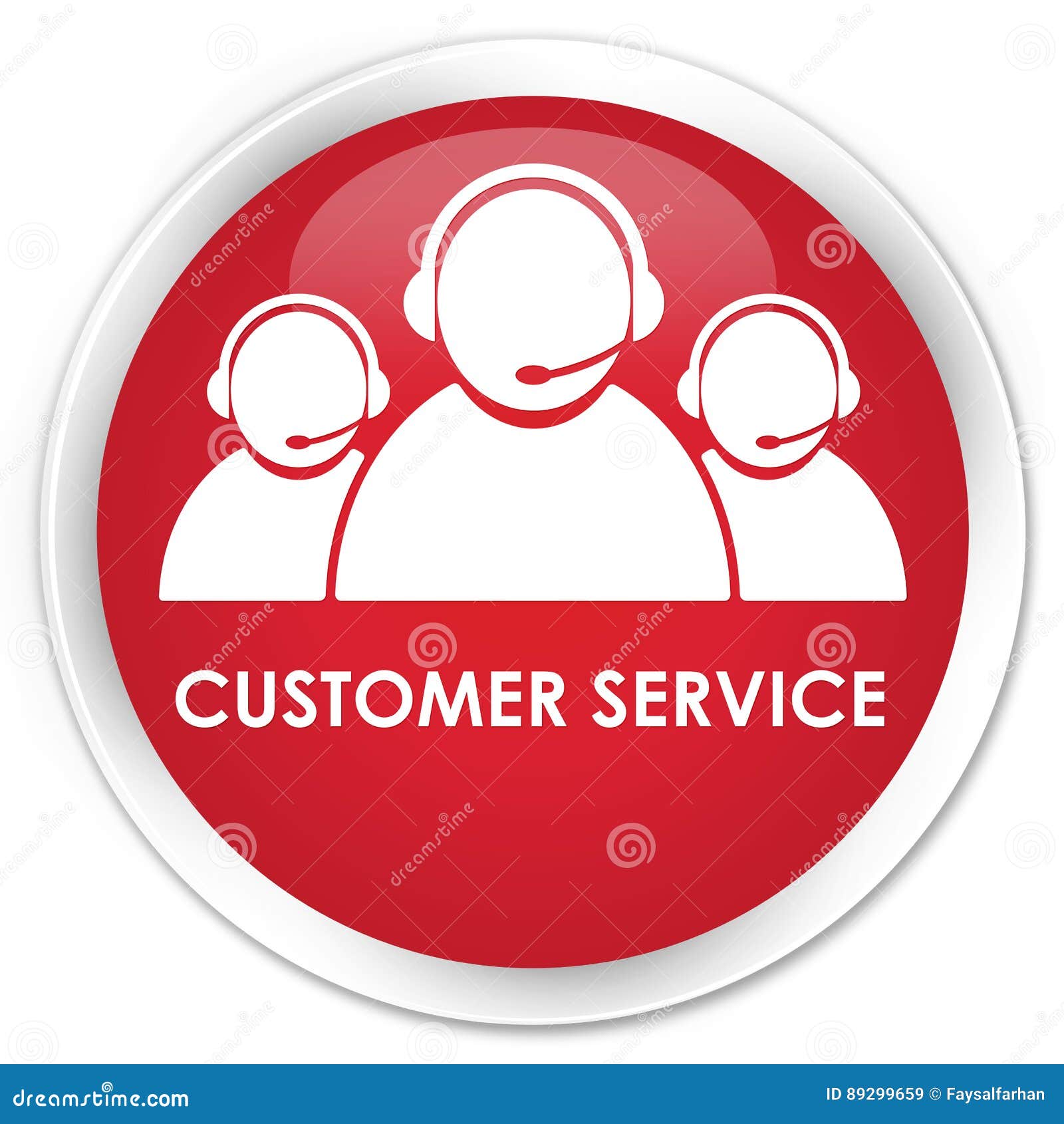 Customer Service (team Icon) Premium Red Round Button Stock ...