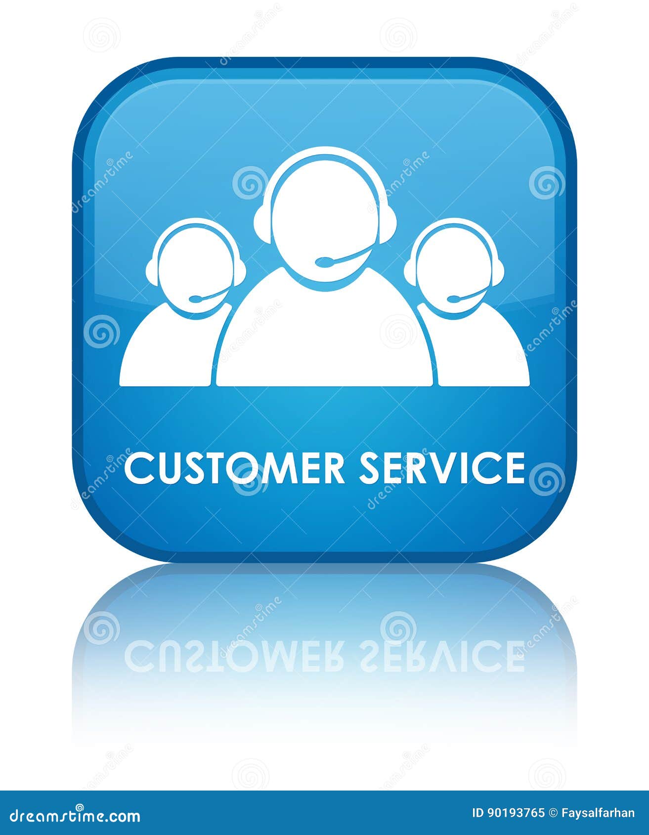 Customer Service (team Icon) Special Cyan Blue Square Button Stock ...
