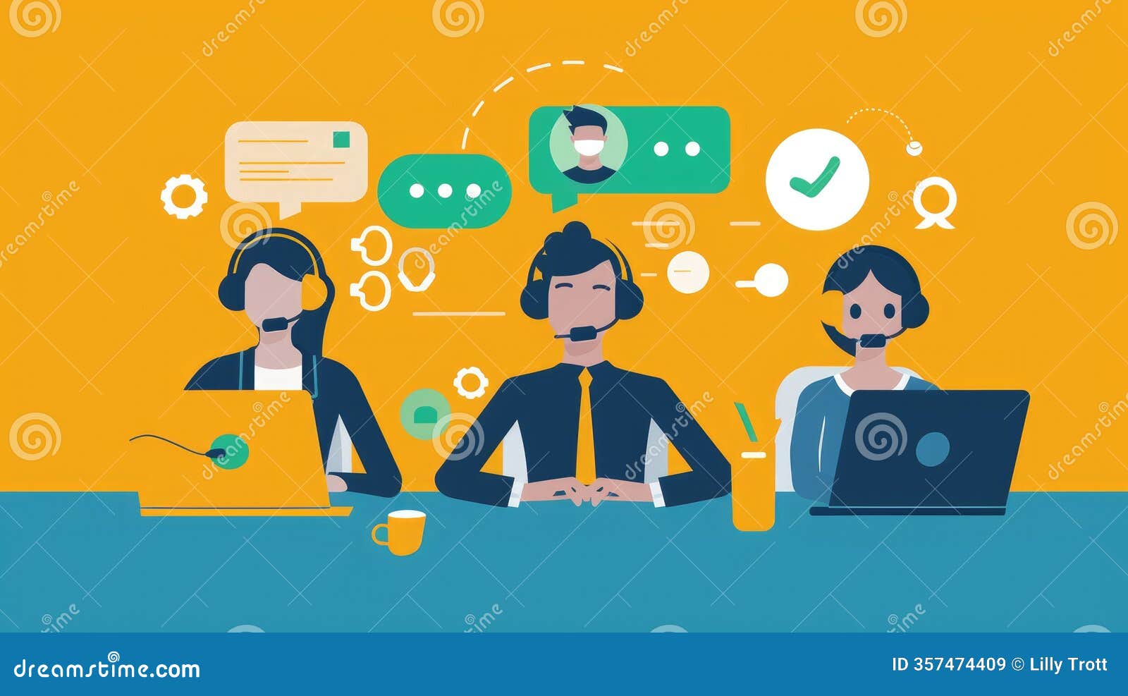 Customer Service Team Solving Problems and Providing Satisfaction ...