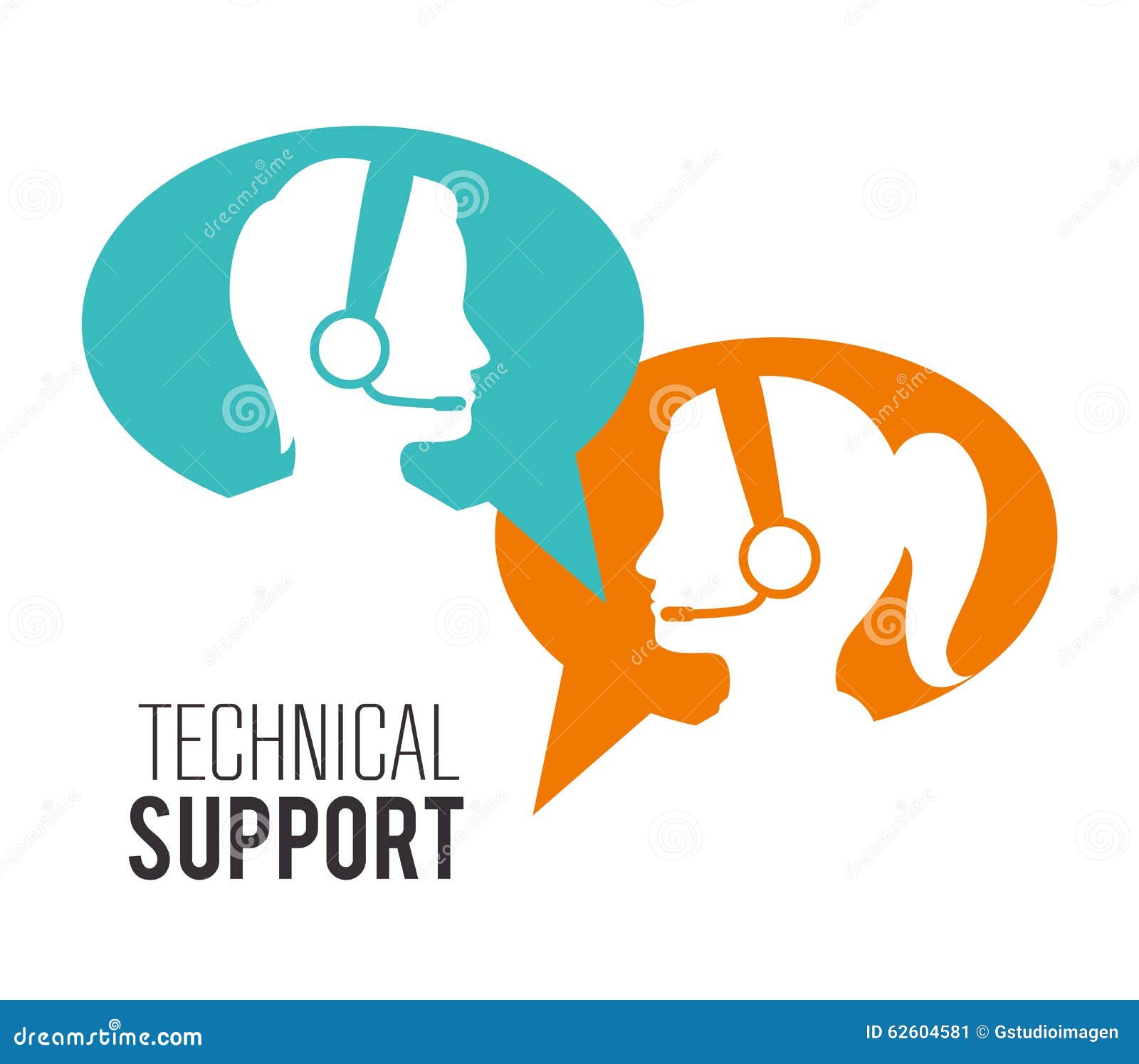 Customer Service and Technical Support Stock Vector - Illustration of ...