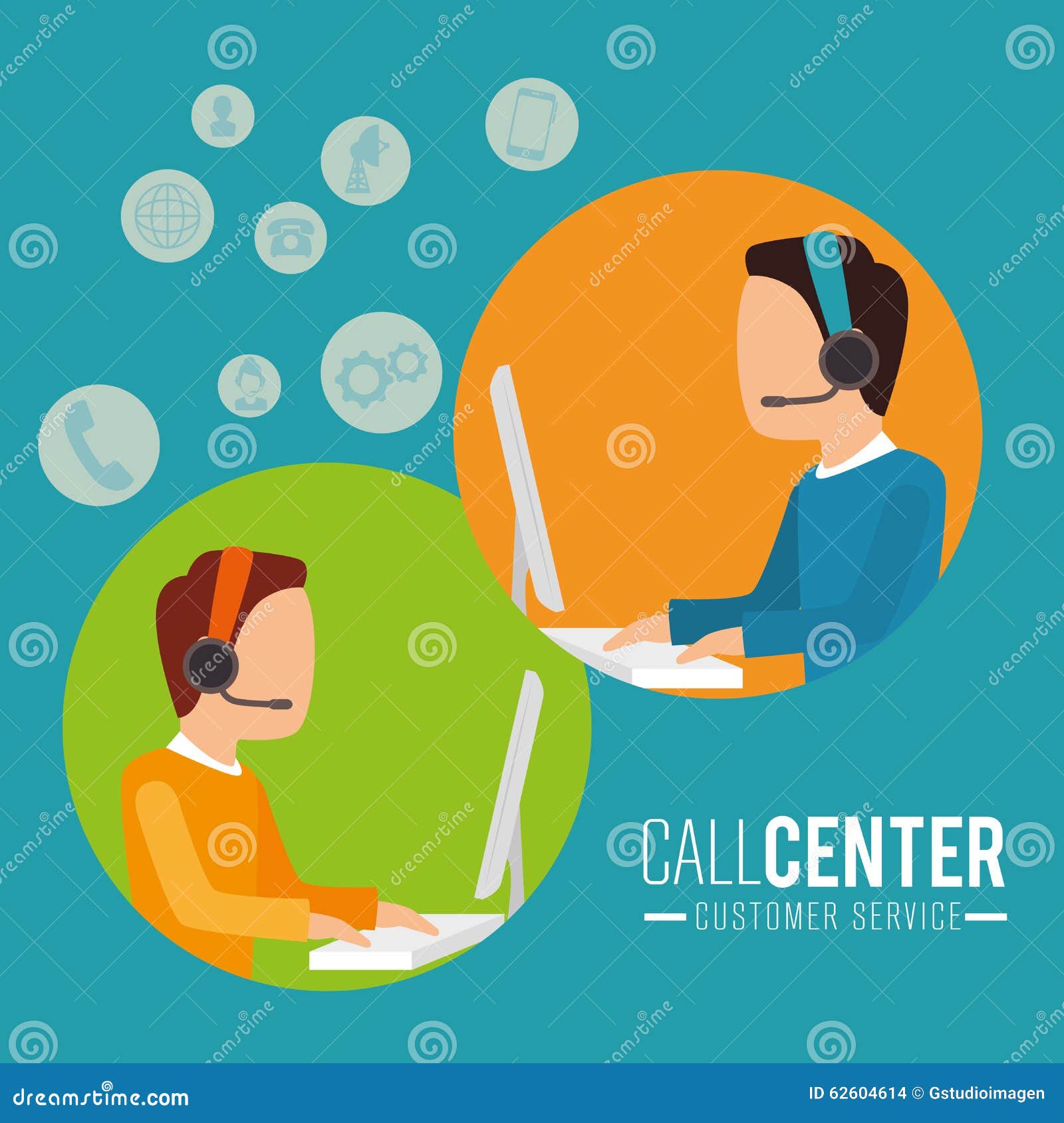 Customer Service and Technical Support Stock Vector - Illustration of ...