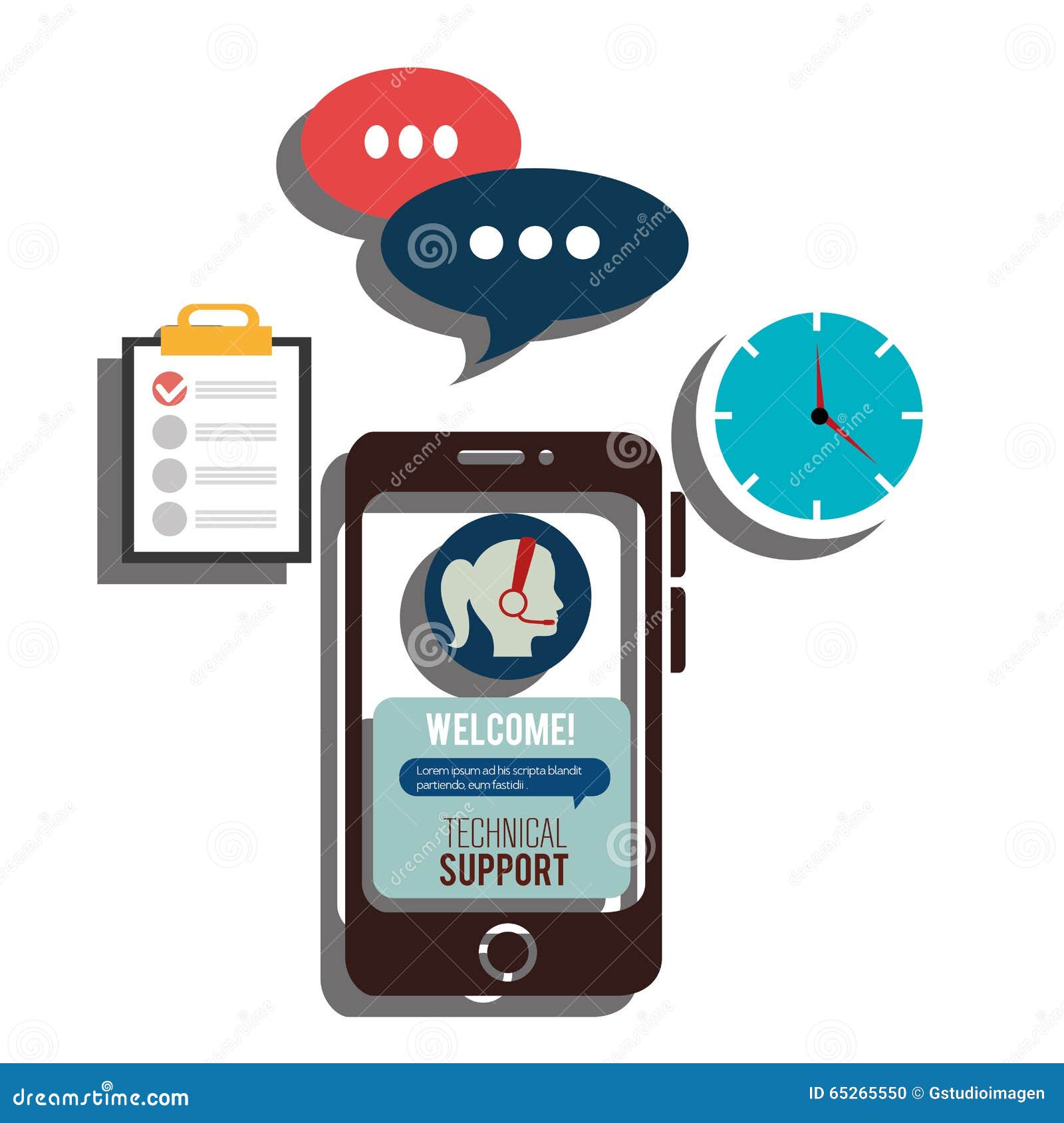 Customer Service and Technical Support Stock Vector - Illustration of ...