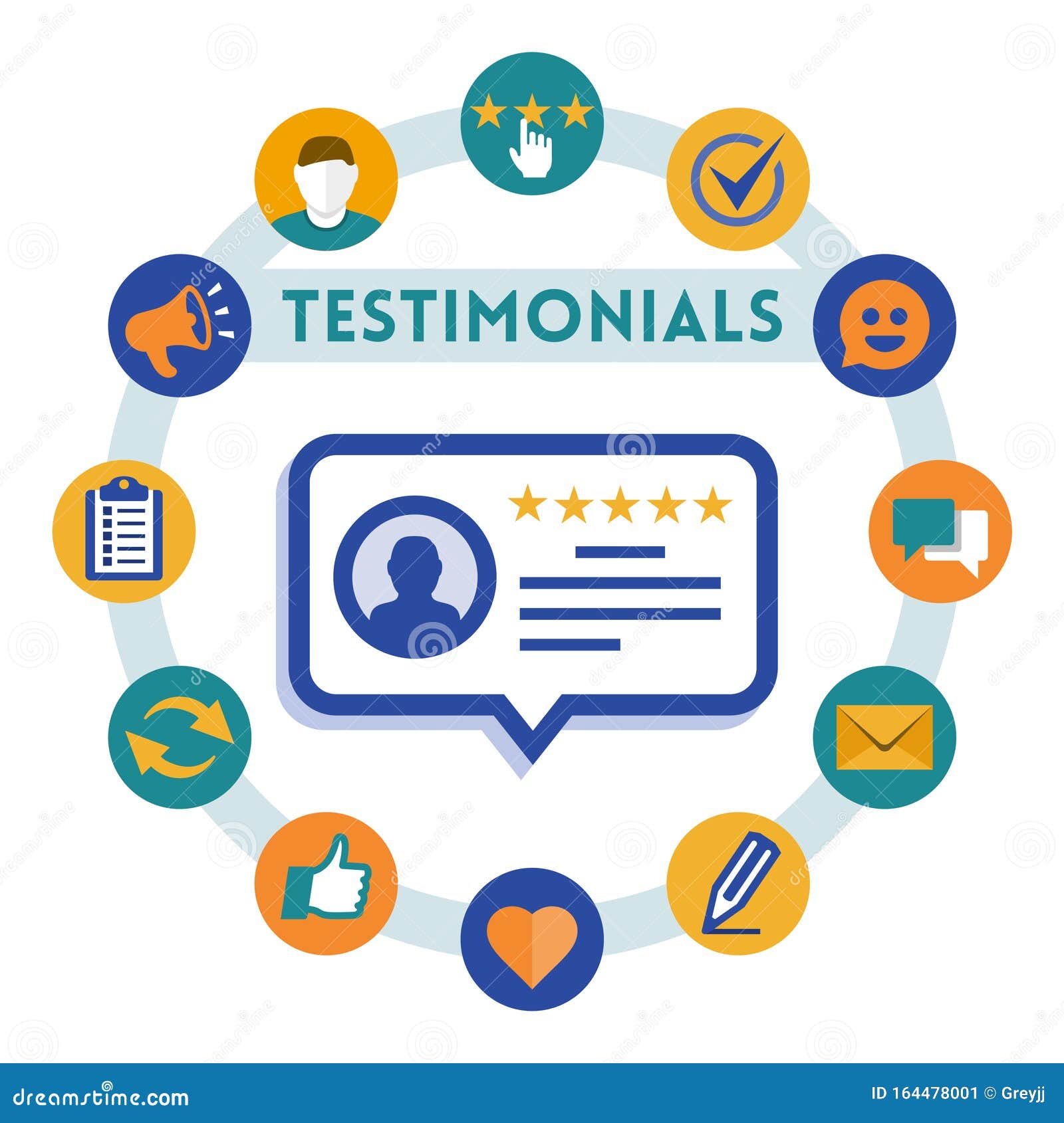 Customer Service and Testimonials Infographic, Flat Style Stock Vector ...