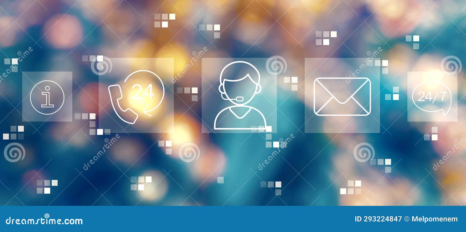 Customer Service Theme with Blurred City at Night Stock Image - Image ...