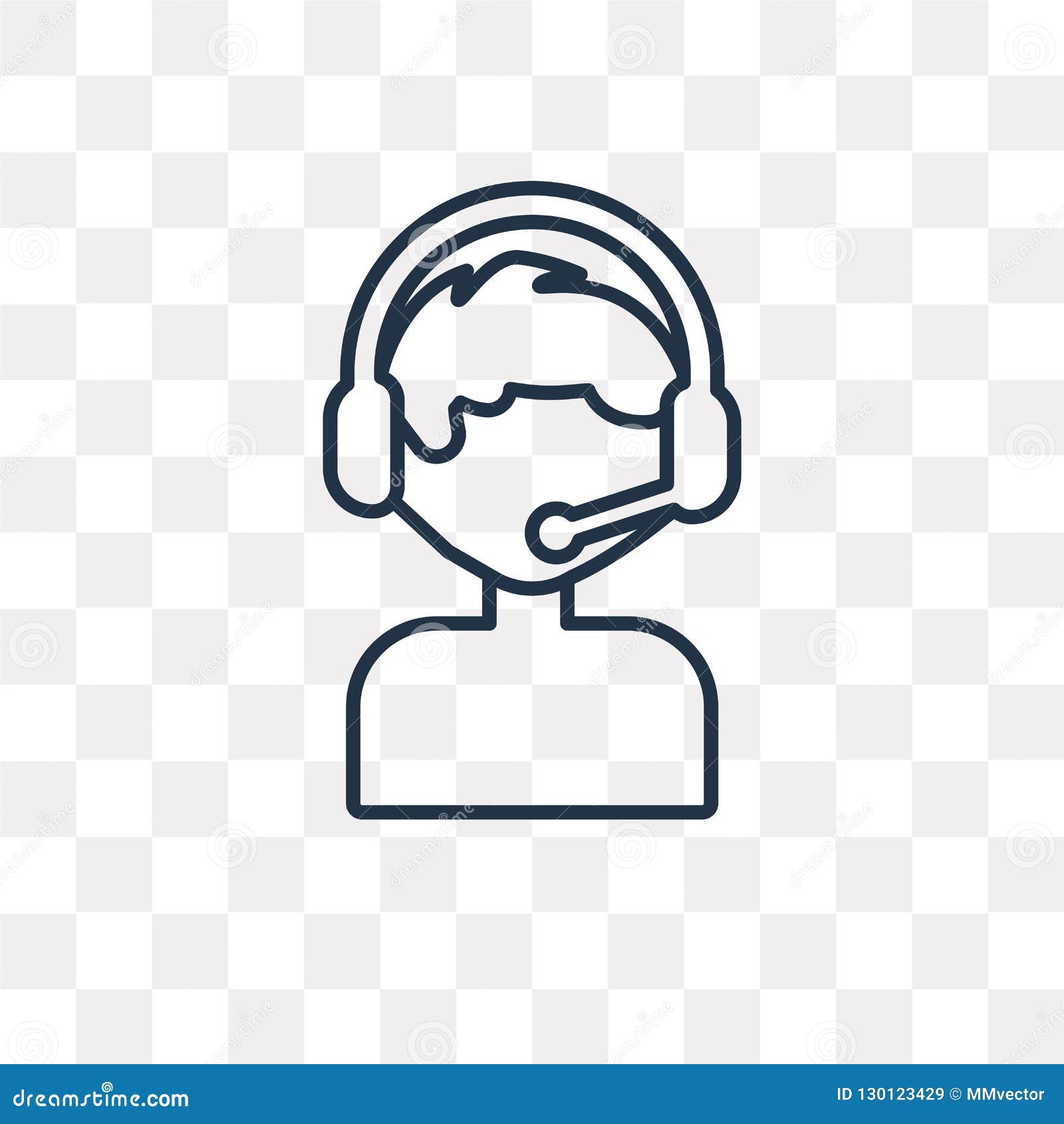 Customer Service Vector Icon Isolated on Transparent Background, Linear ...