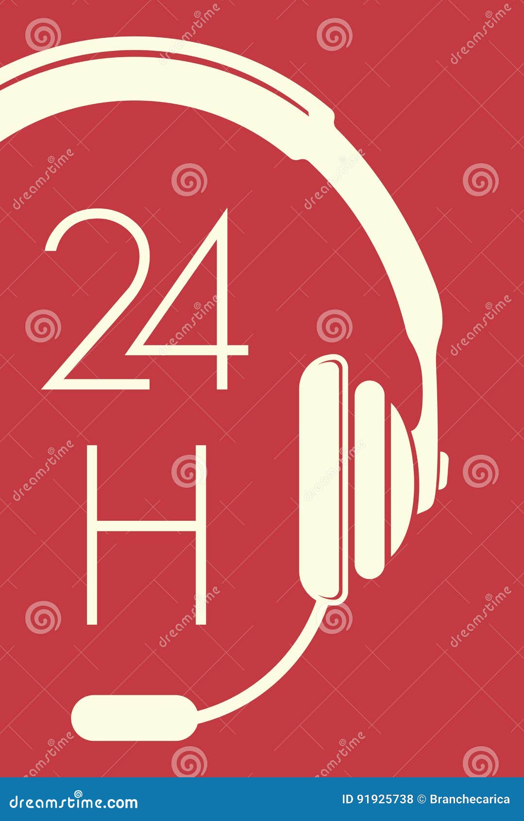 24/7 customer service stock vector. Illustration of headphone - 91925738