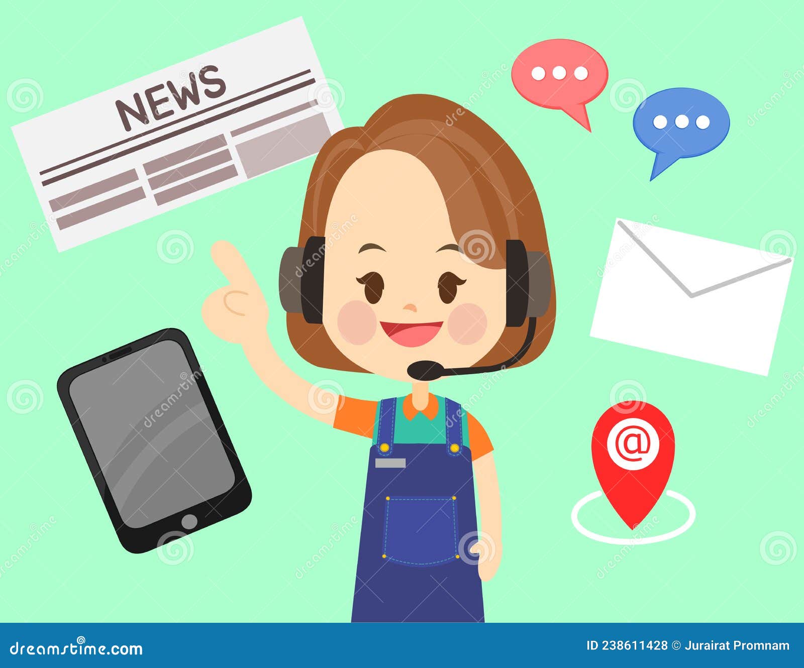 Customer Service on White Background Vector. Stock Vector ...