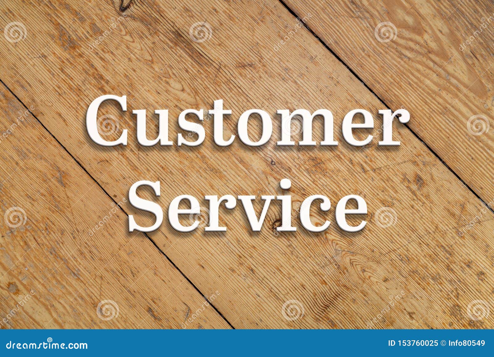 `Customer Service` White Text on a Wooden Background. Stock Image ...