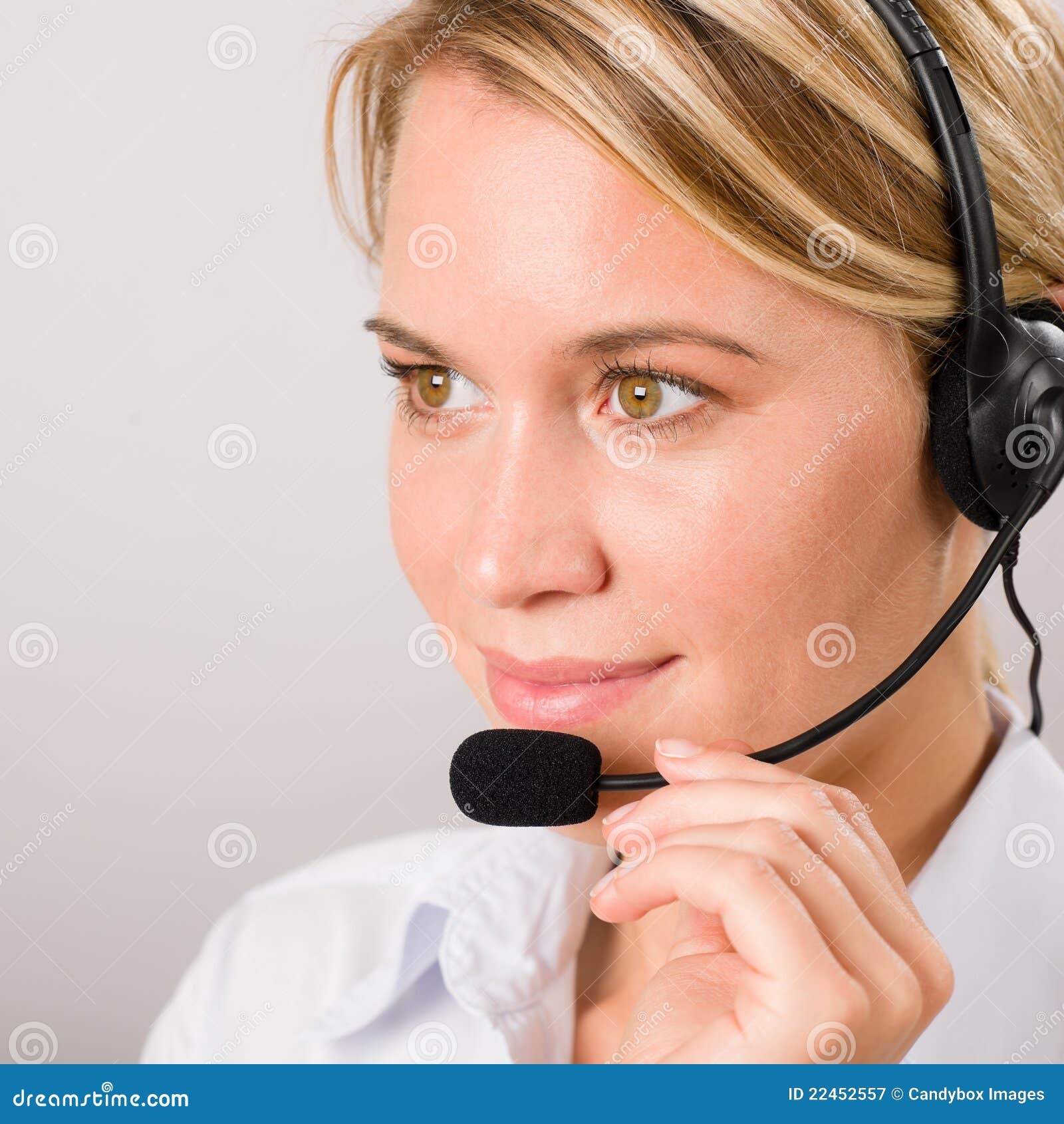 Customer Service Woman Call Operator Phone Headset Stock Image - Image ...