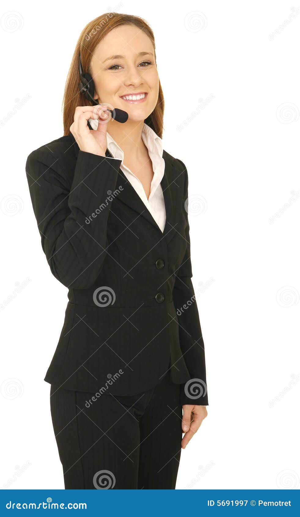 Customer Service Woman Standing Stock Image - Image of customer, model ...