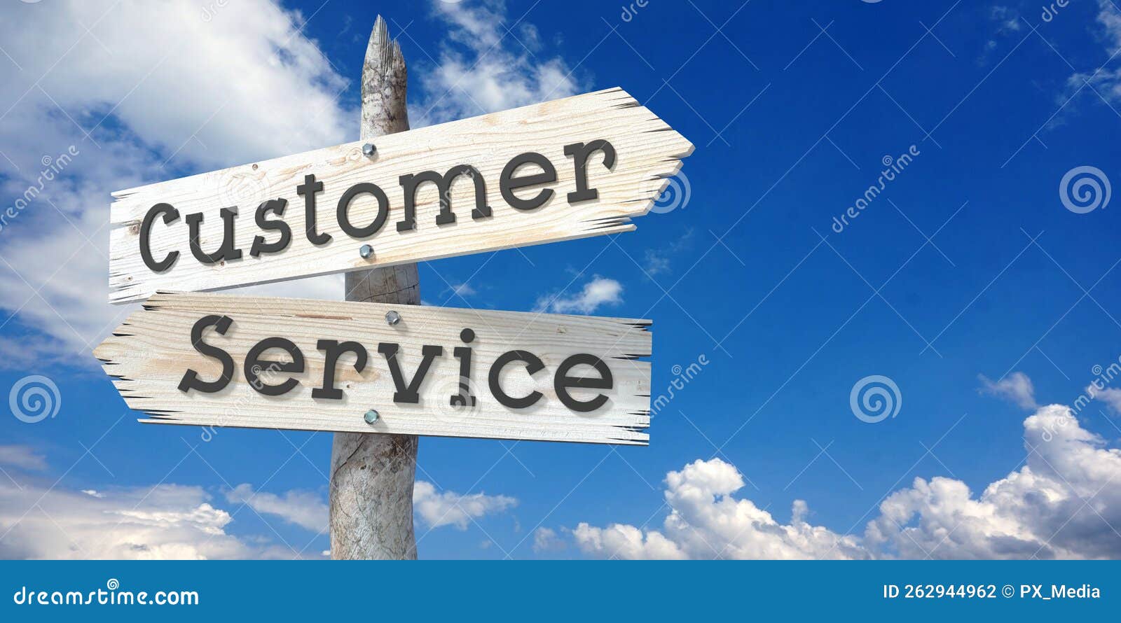 Customer Service - Wooden Signpost with Two Arrows Stock Illustration ...