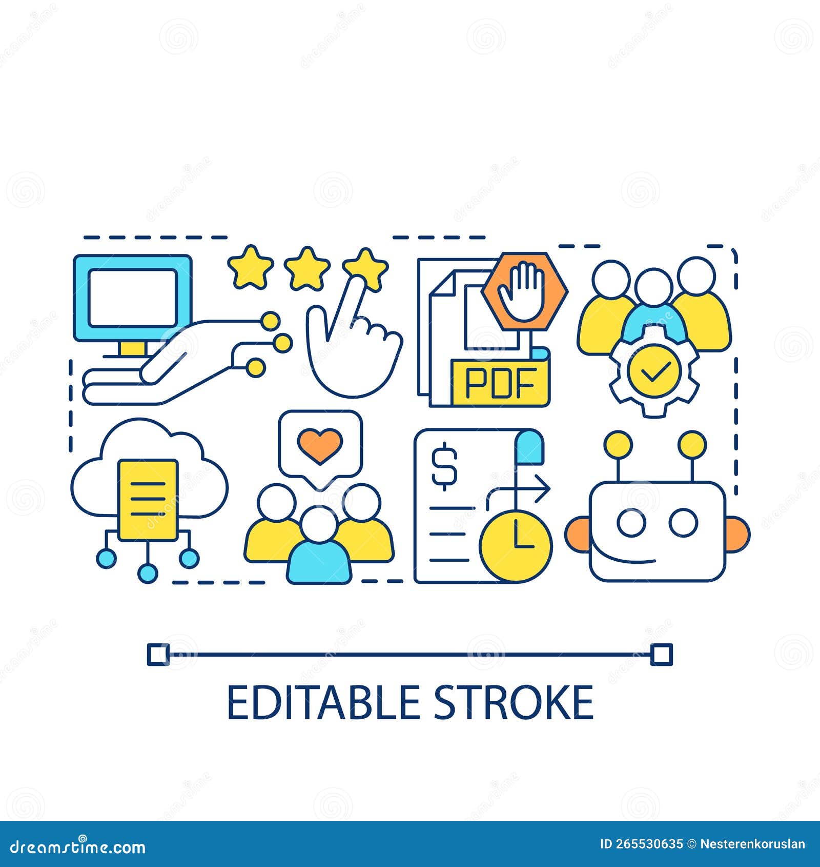 Customer Services Automation Concept Icon Stock Vector - Illustration ...