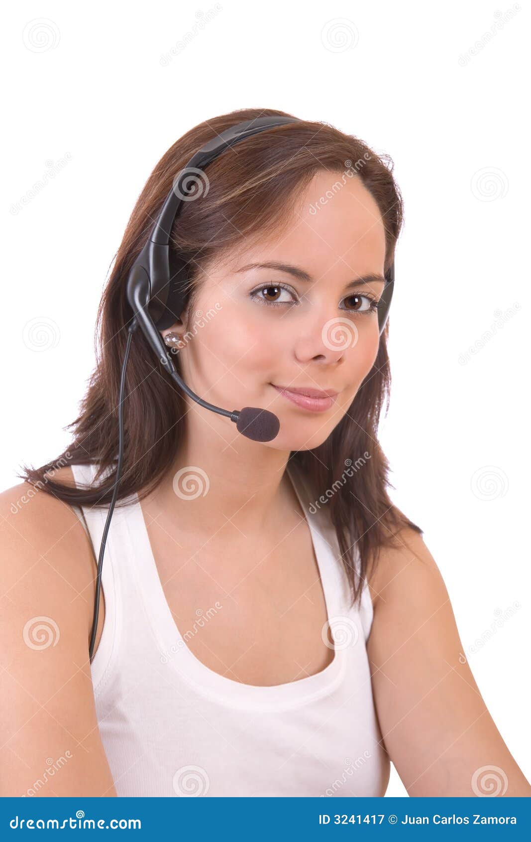 Customer services girl stock image. Image of phone, agent - 3241417