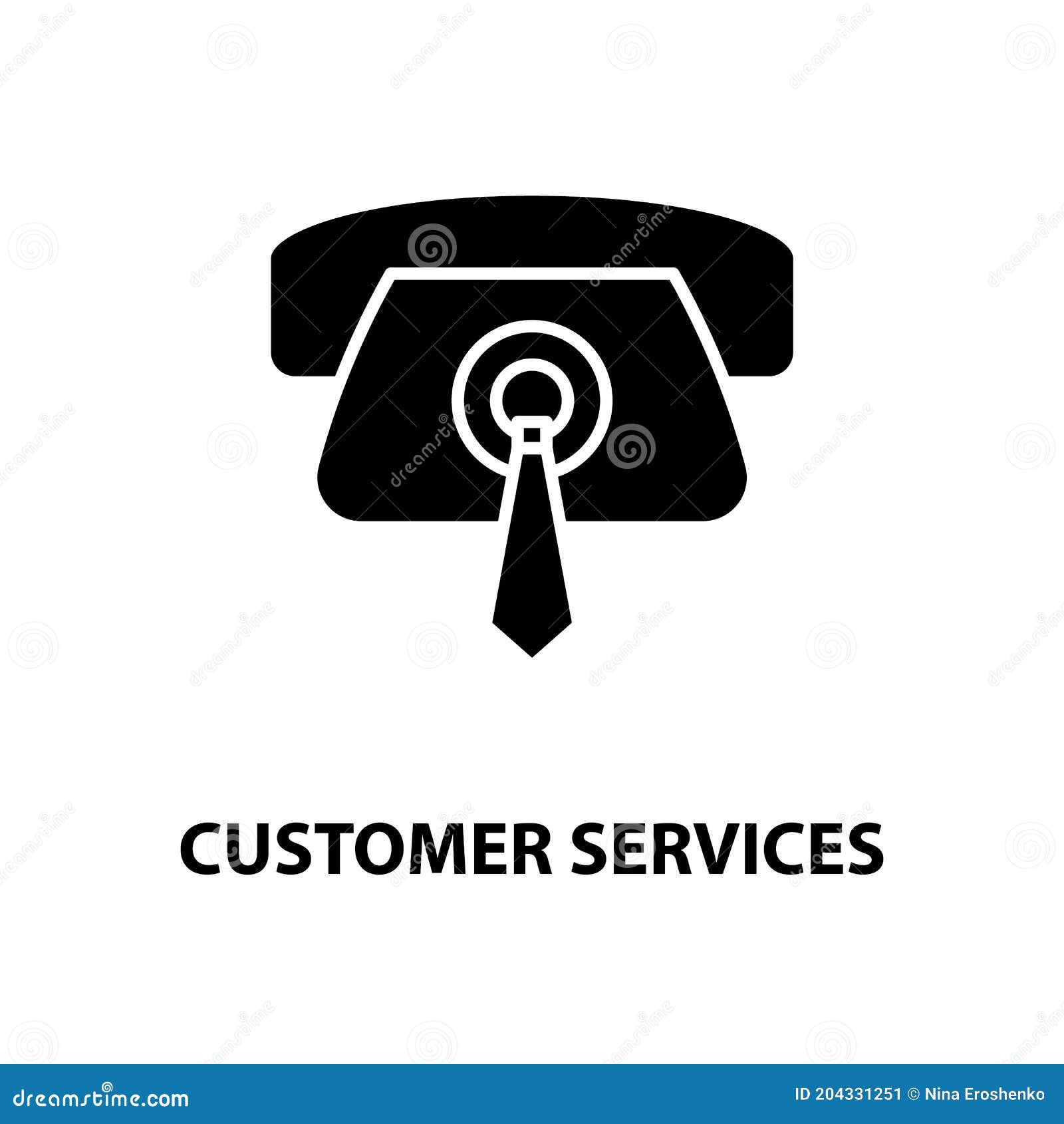 Customer Services Icon, Black Vector Sign with Editable Strokes ...