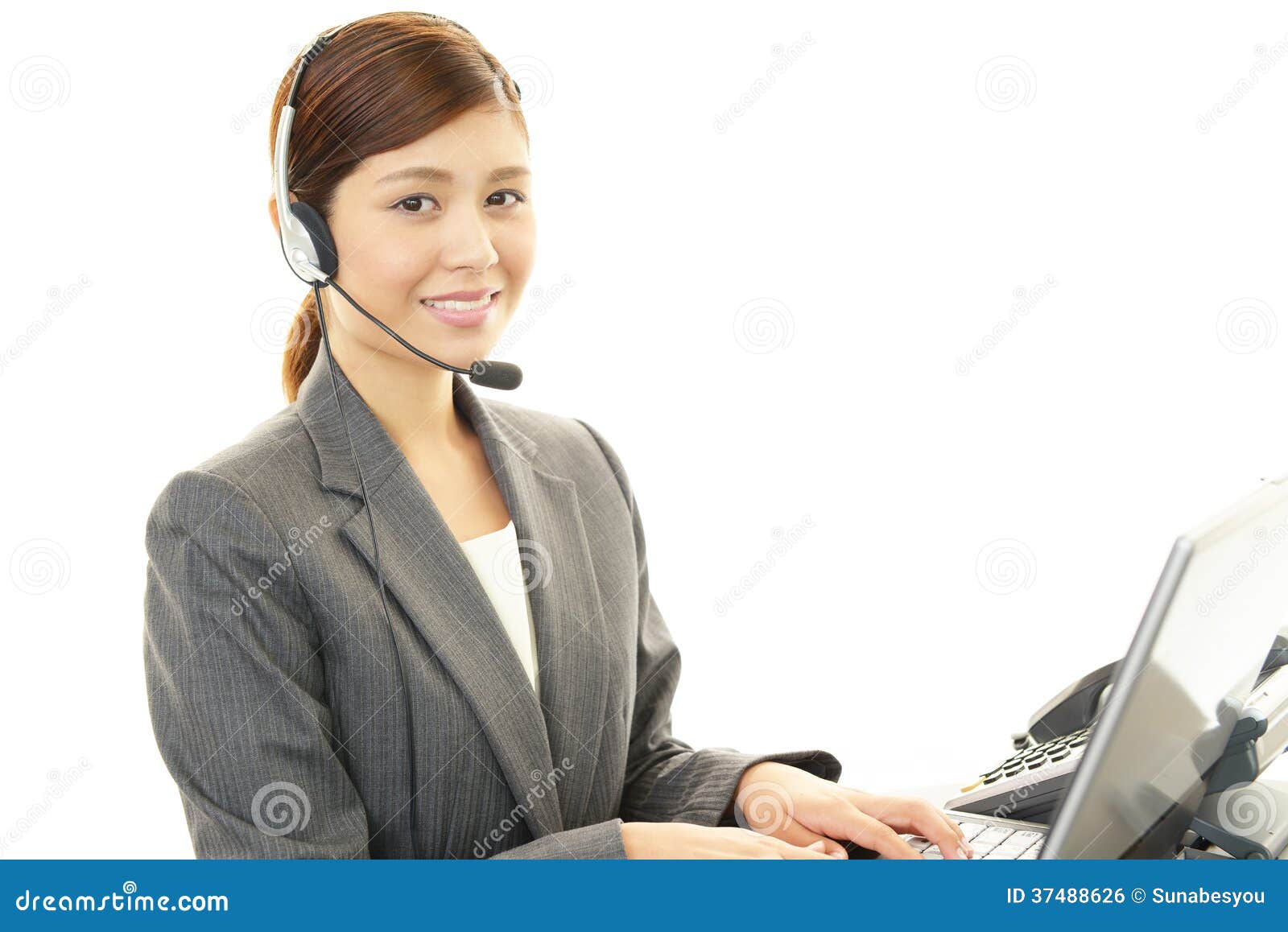 Customer services operator stock photo. Image of attractive - 37488626